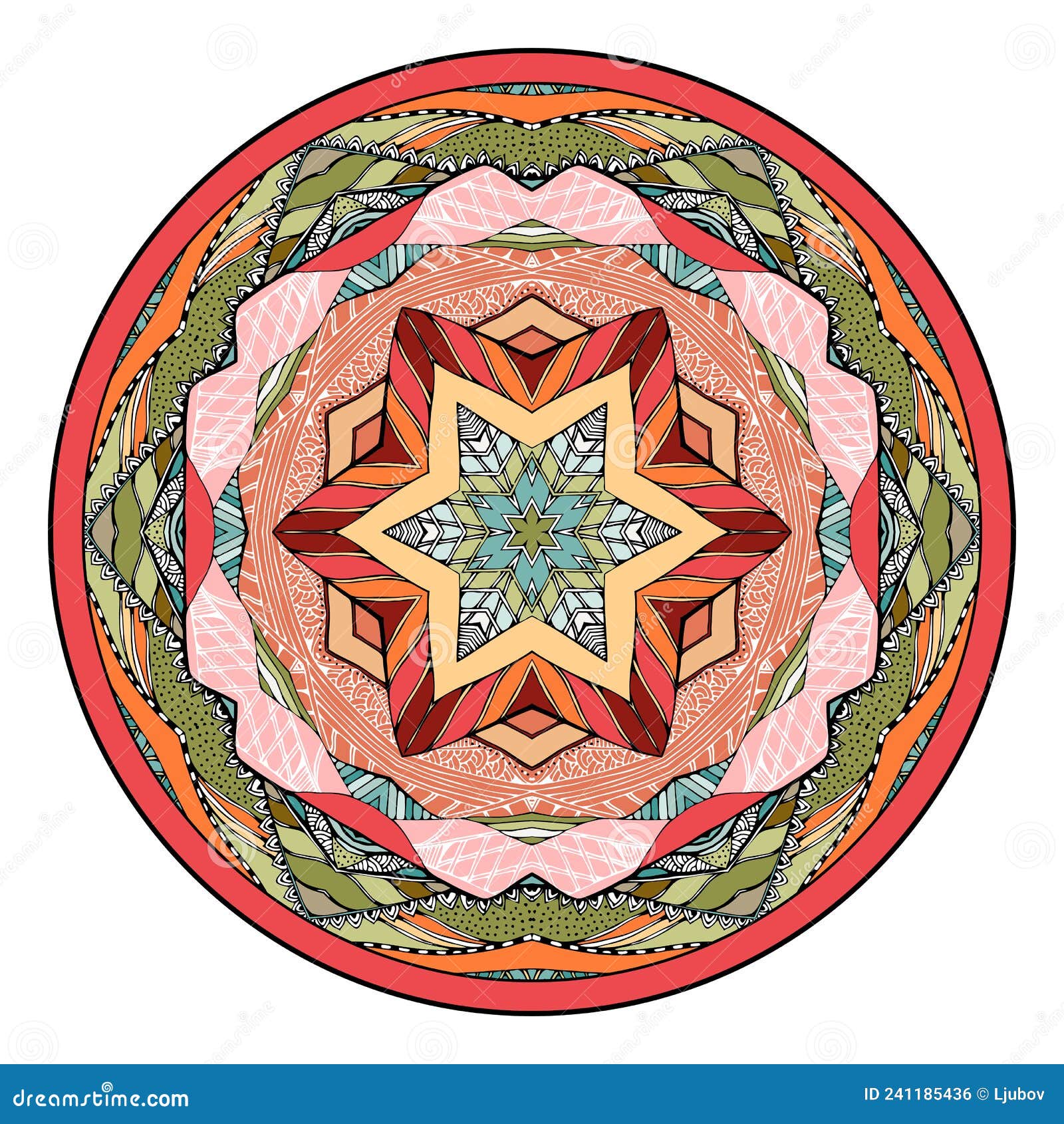 Decorative Plate with Colorful Mandala Pattern. Beautiful Design for ...
