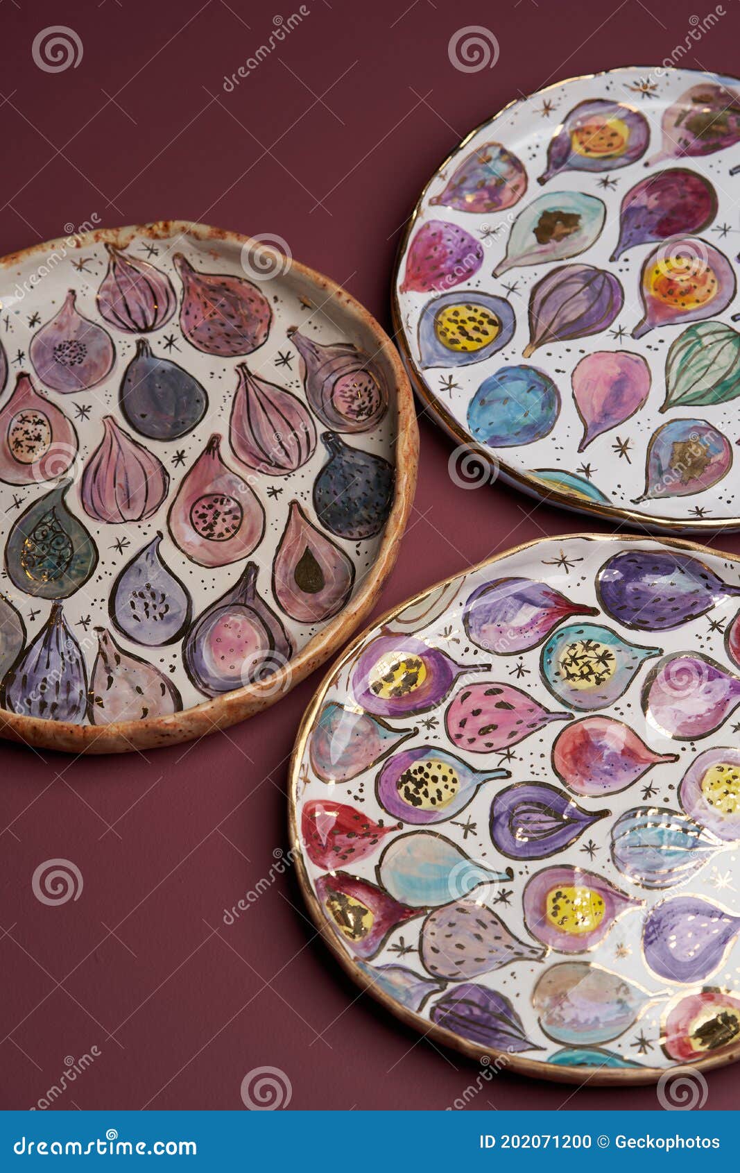 Decorative Plate on Pastel Color Background Stock Photo - Image of ...