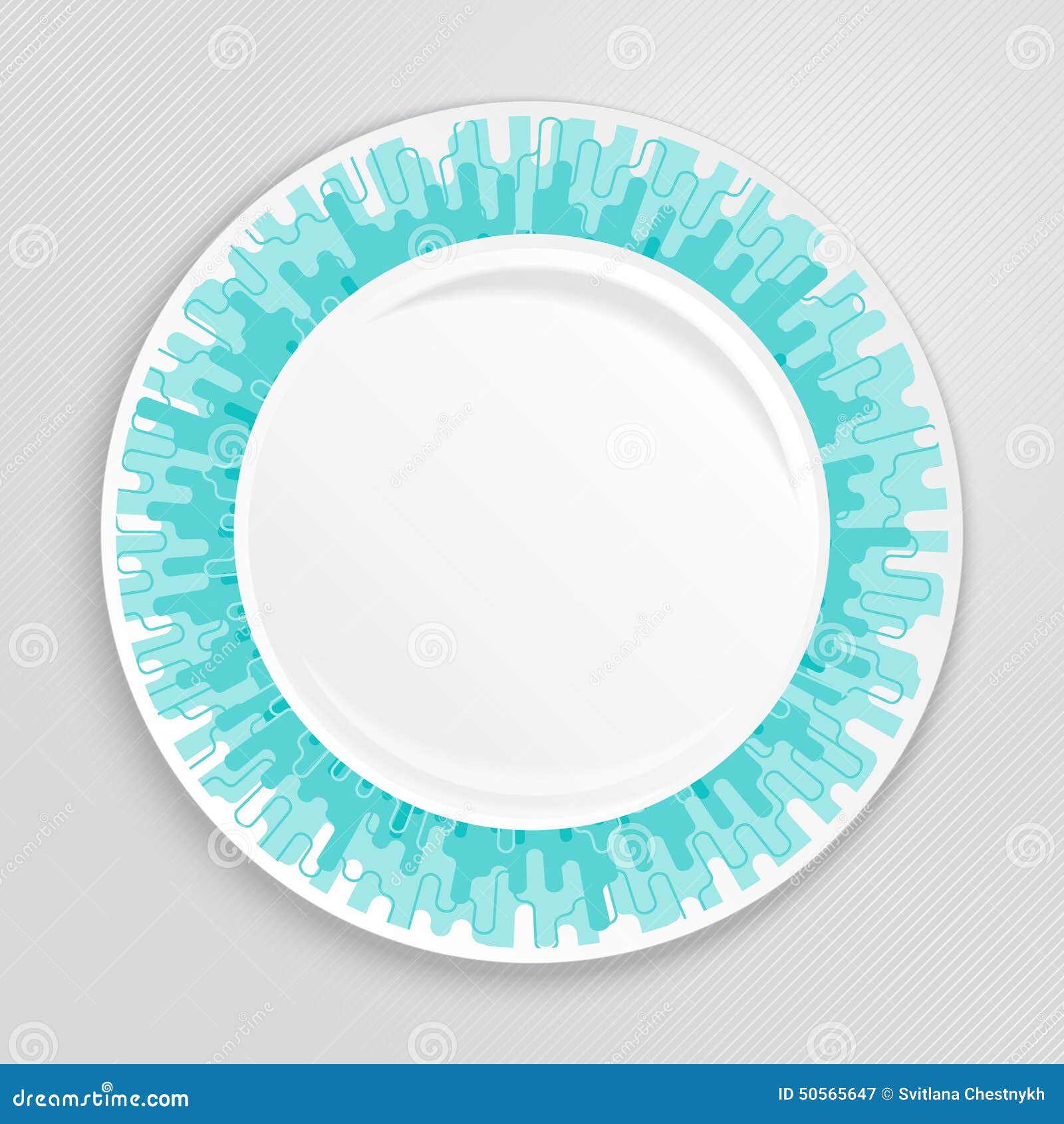 Decorative Plate, Top View. Stock Vector - Illustration of gray, china ...