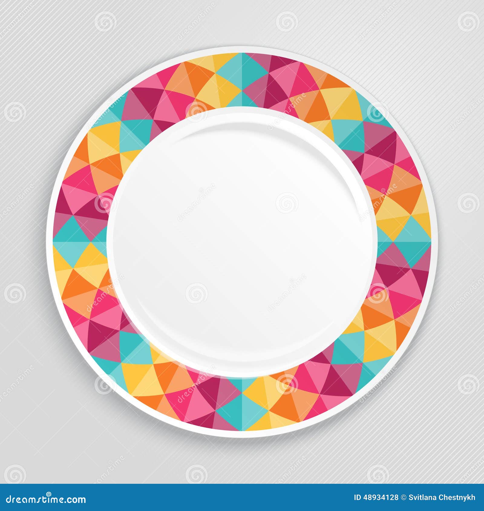 Decorative Plate, Top View. Stock Vector - Illustration of dinnerware ...