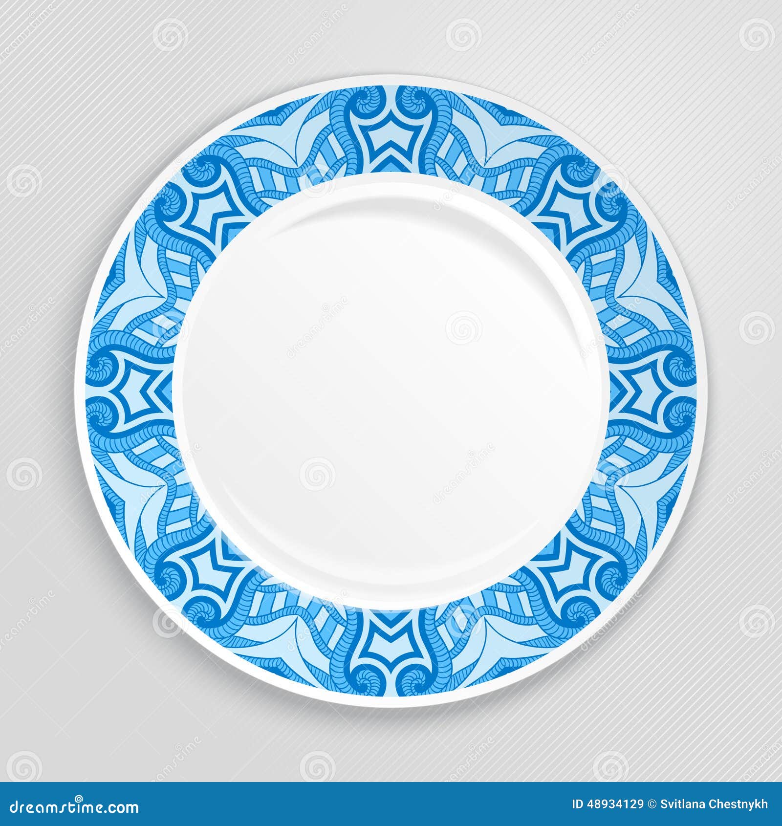 Decorative Plate, Top View. Stock Vector - Illustration of interior ...