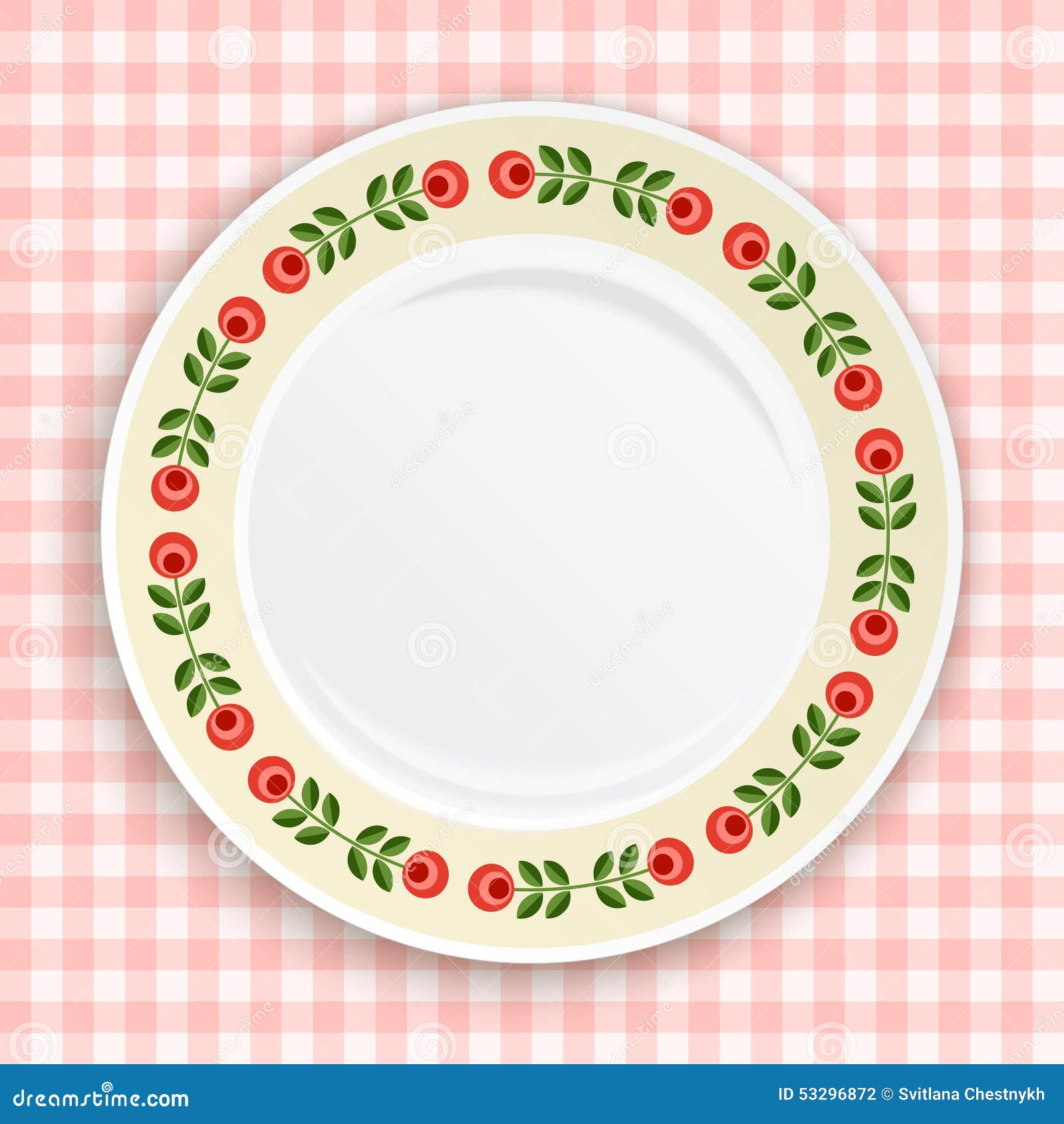 Decorative Plate, Top View. Stock Vector - Illustration of decorative ...