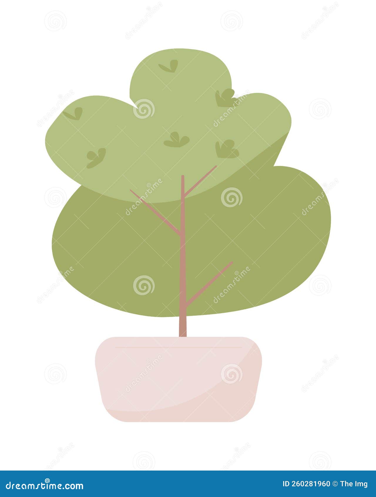 Decorative Potted Tree Semi Flat Color Vector Object Stock Vector ...
