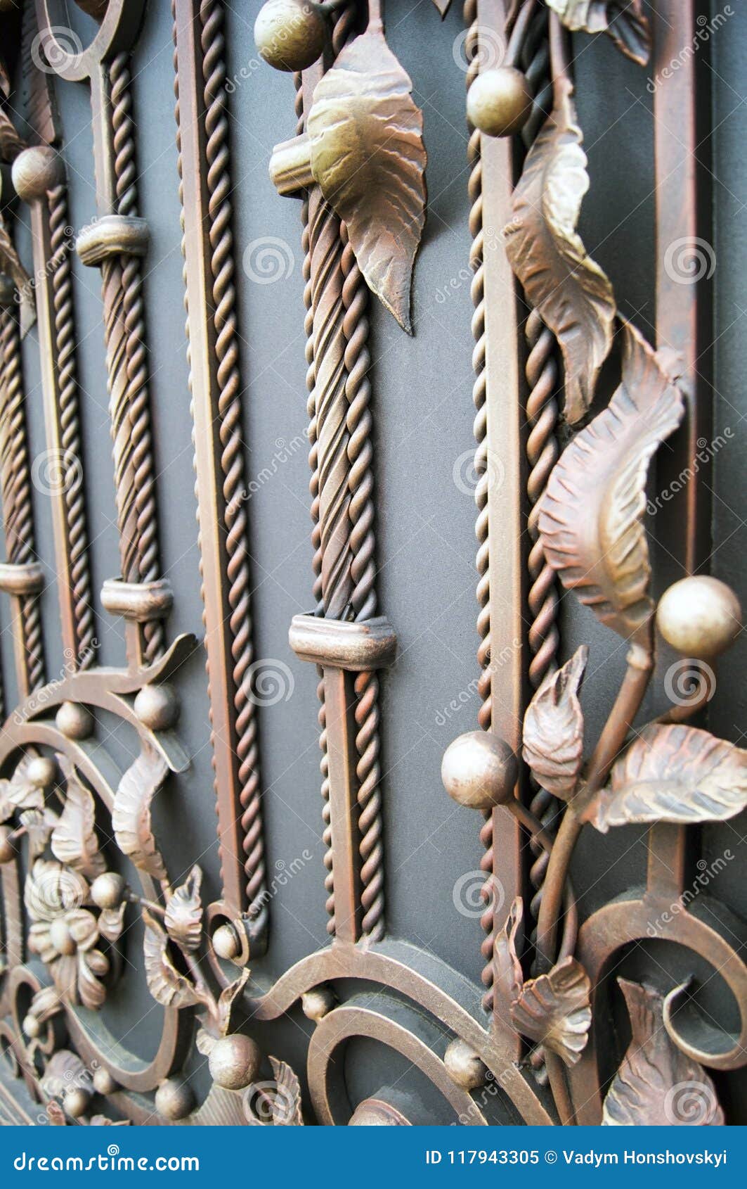 Decorative Processing of Wrought Iron Gates Stock Image - Image of ...