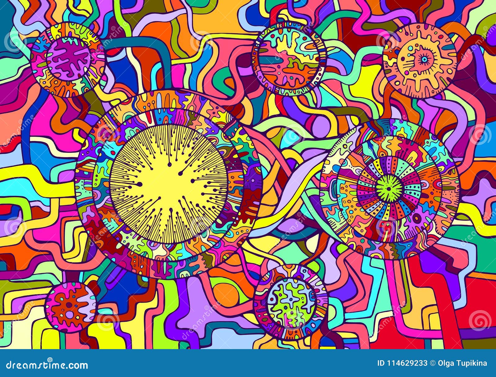Decorative Psychedelic Abstract Background. Stock Vector - Illustration ...