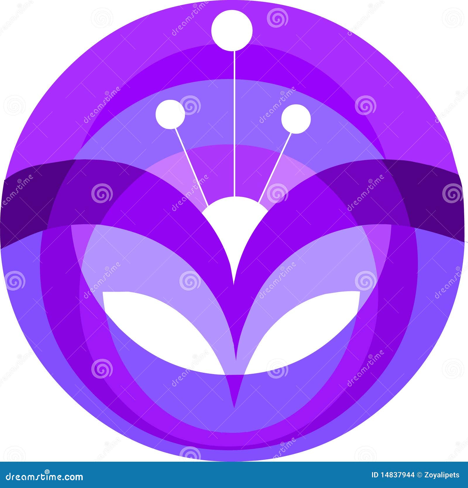 Decorative Purple Flower Element Stock Vector - Illustration of element ...