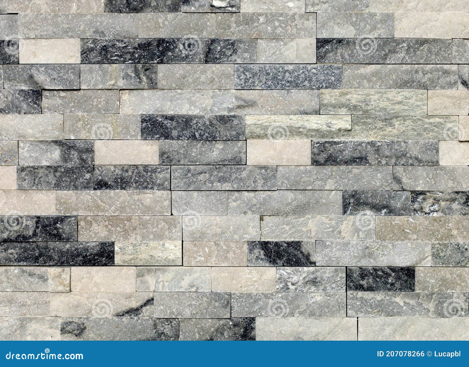 Decorative Quartzite Cladding Wall Made of Shiny Small Bricks. Colors ...