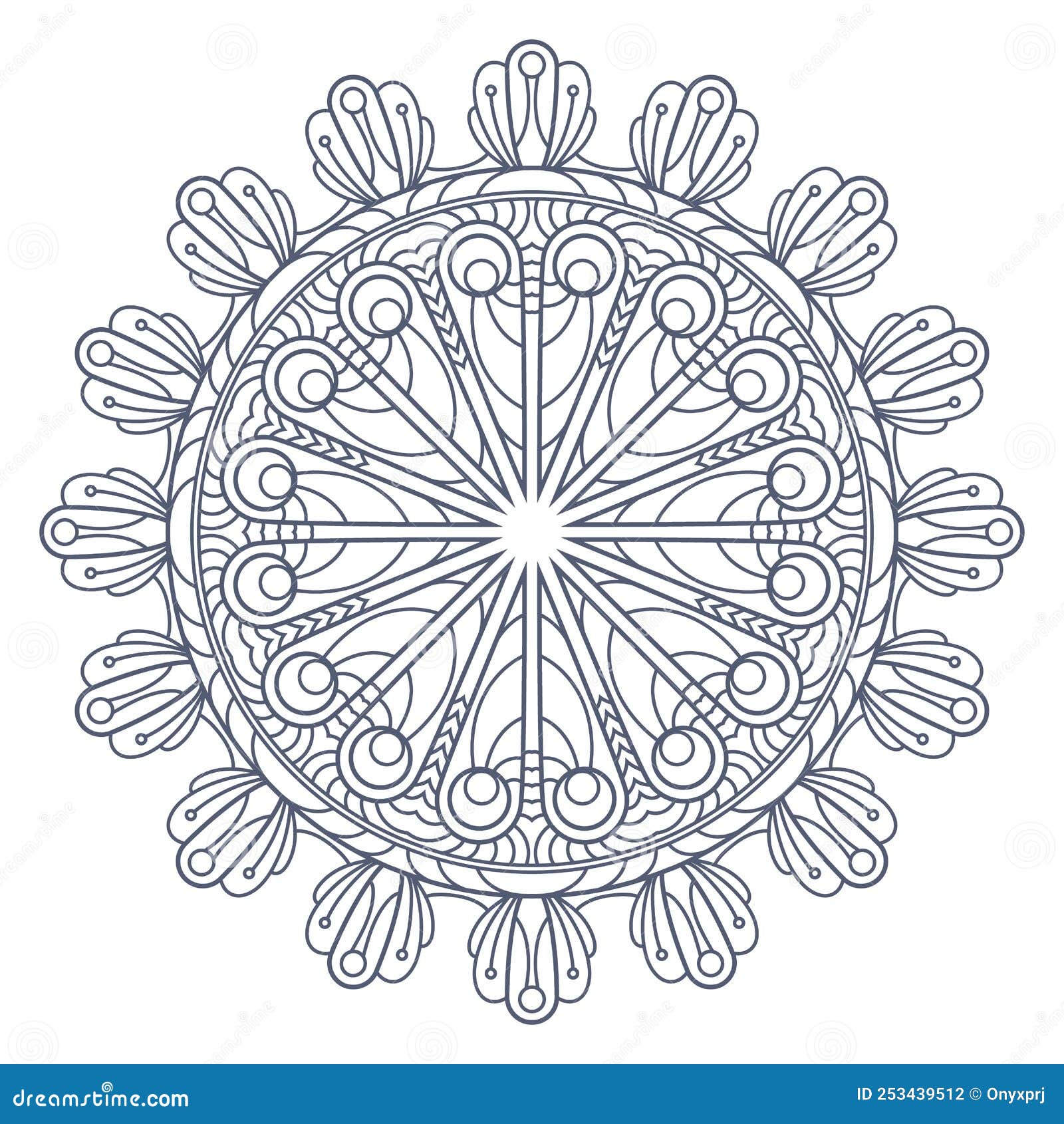 Decorative Radial Pattern. Ornate Mandala Stock Vector - Illustration ...
