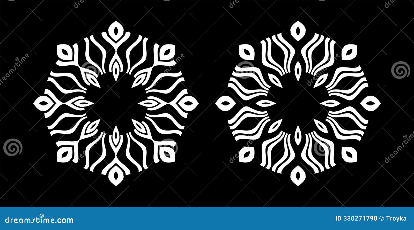 Decorative Radial White Patterns on Black Background Stock Vector ...