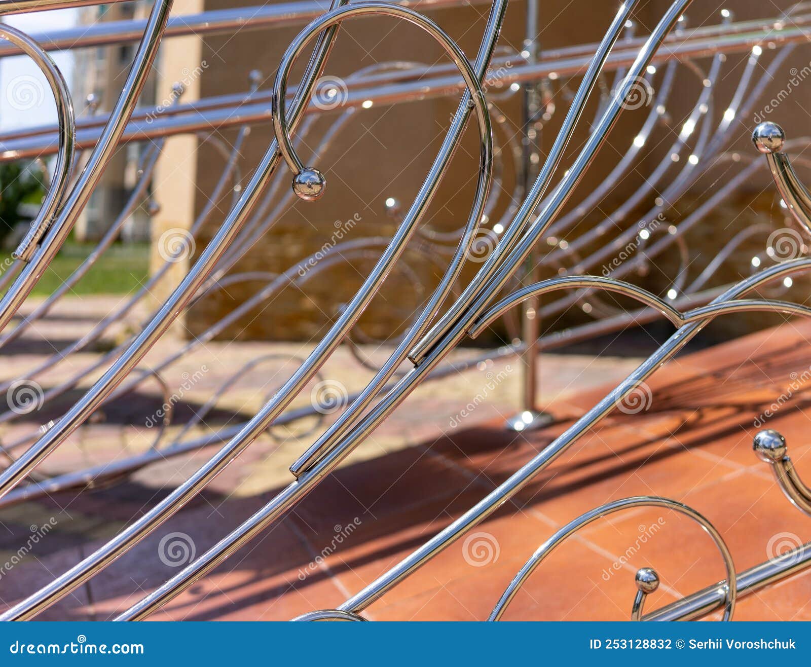 Decorative Railing Made of Stainless Metal Close-up Stock Photo - Image ...