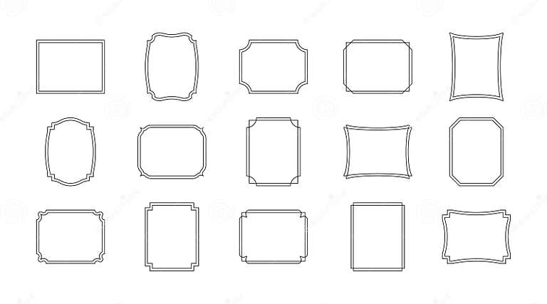 Decorative Rectangle Frames for Note Text, Line Set. Vintage ...
