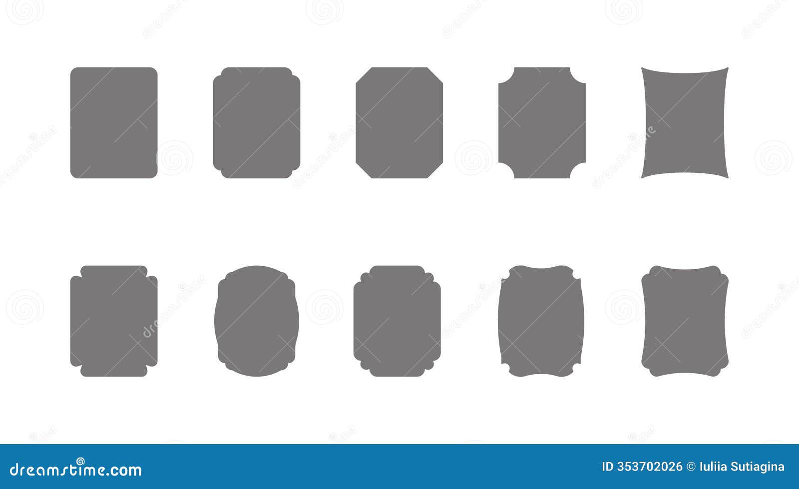 Decorative Rectangle Tag Label Form for Note Text Set. Vintage ...