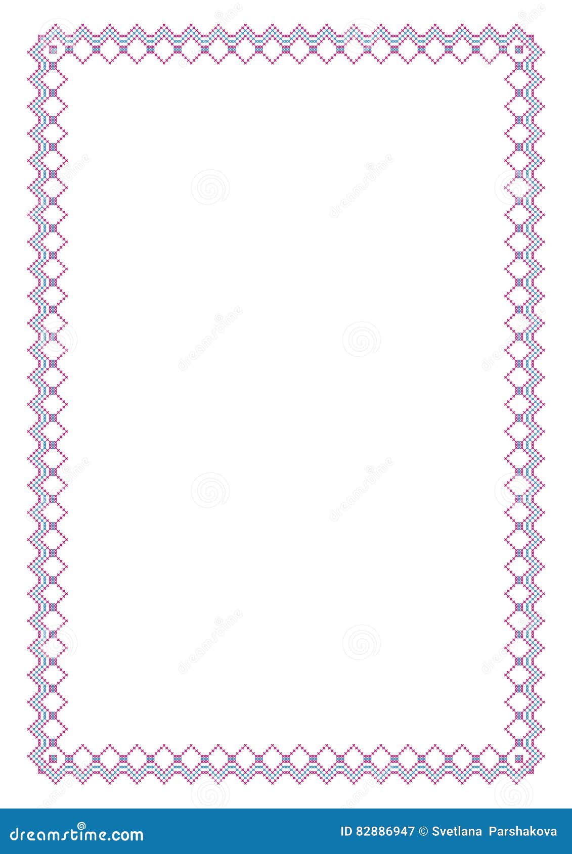 Decorative Rectangular Frame Stock Vector - Illustration of stitched ...