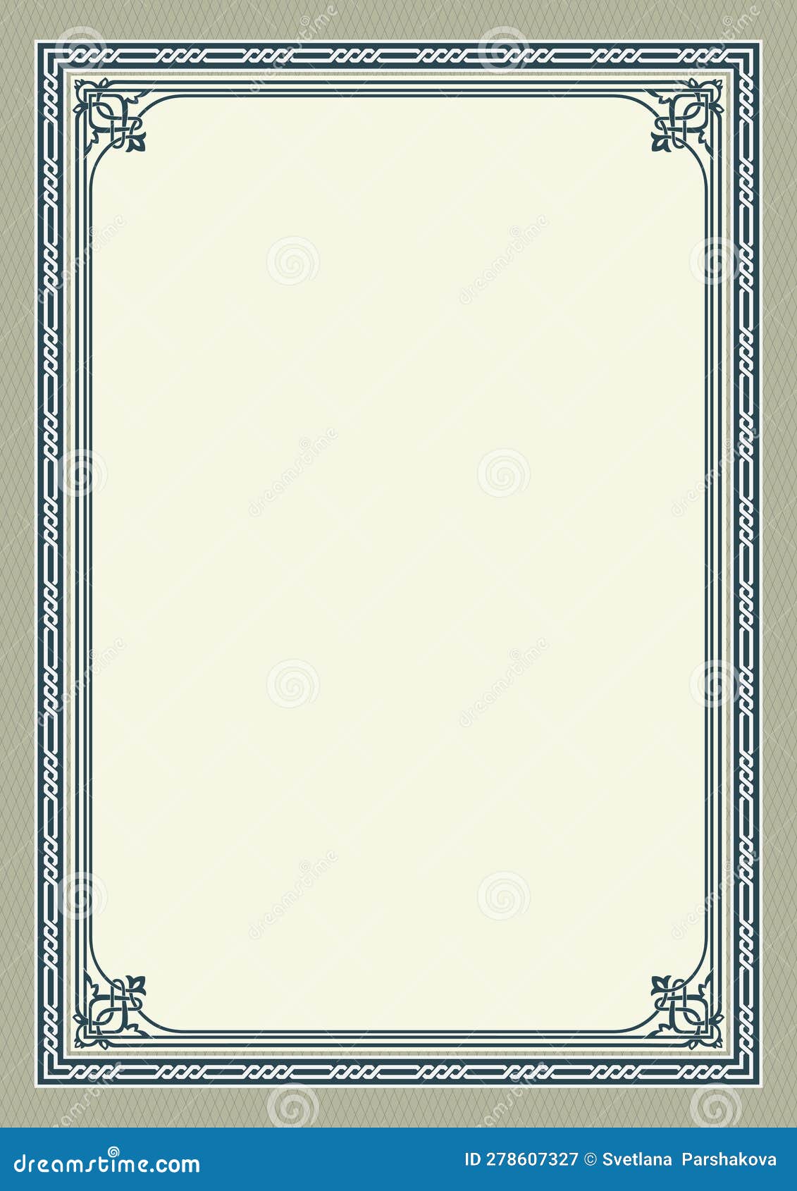Decorative Rectangular Framework for Card, Book Cover, Certificate ...