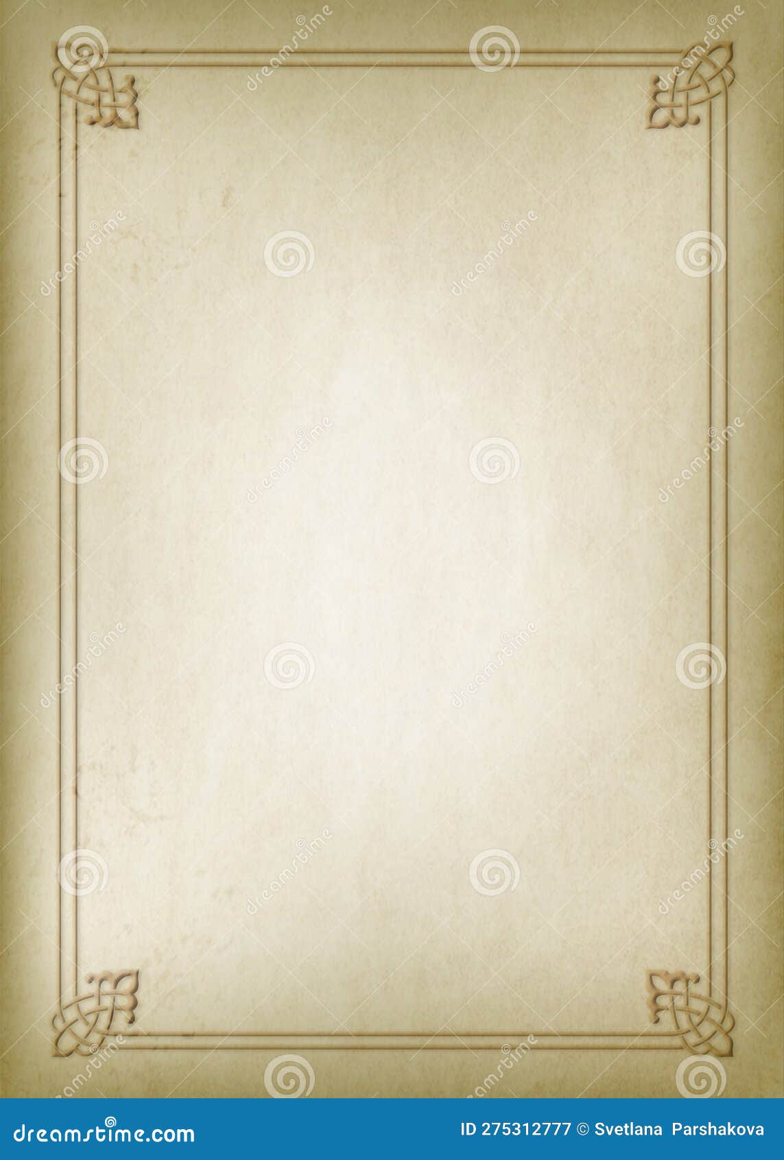 Decorative Rectangular Framework. Interlaced Lines. Celtic Style Stock ...