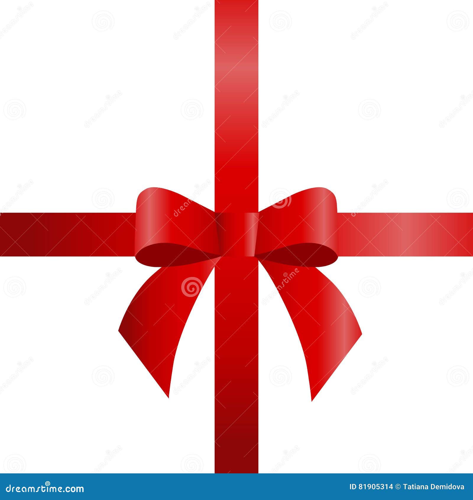 Decorative Red Bow with Horizontal and Vertical Red Ribbon. Stock ...
