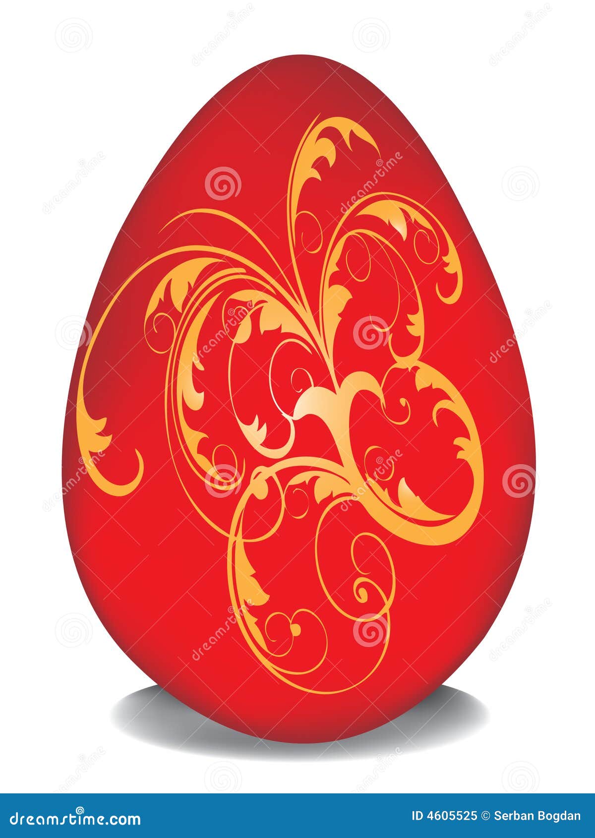 Decorative red Easter egg stock vector. Illustration of traditional ...