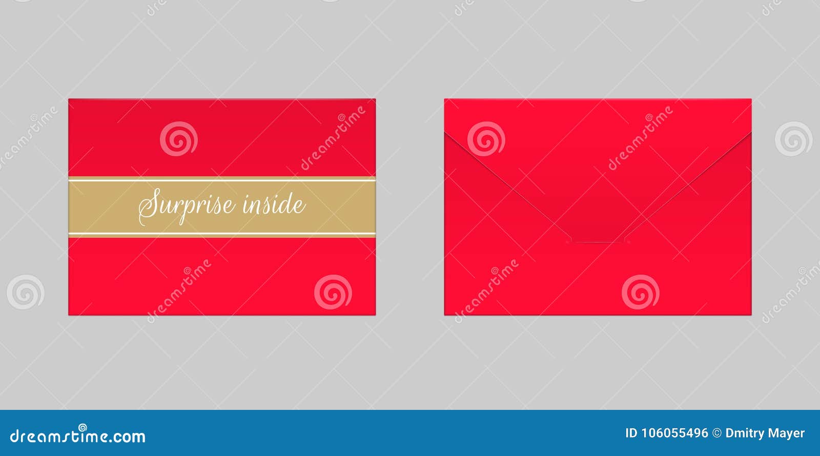 Decorative Red Envelope. Vector Mock Up Stock Vector - Illustration of ...
