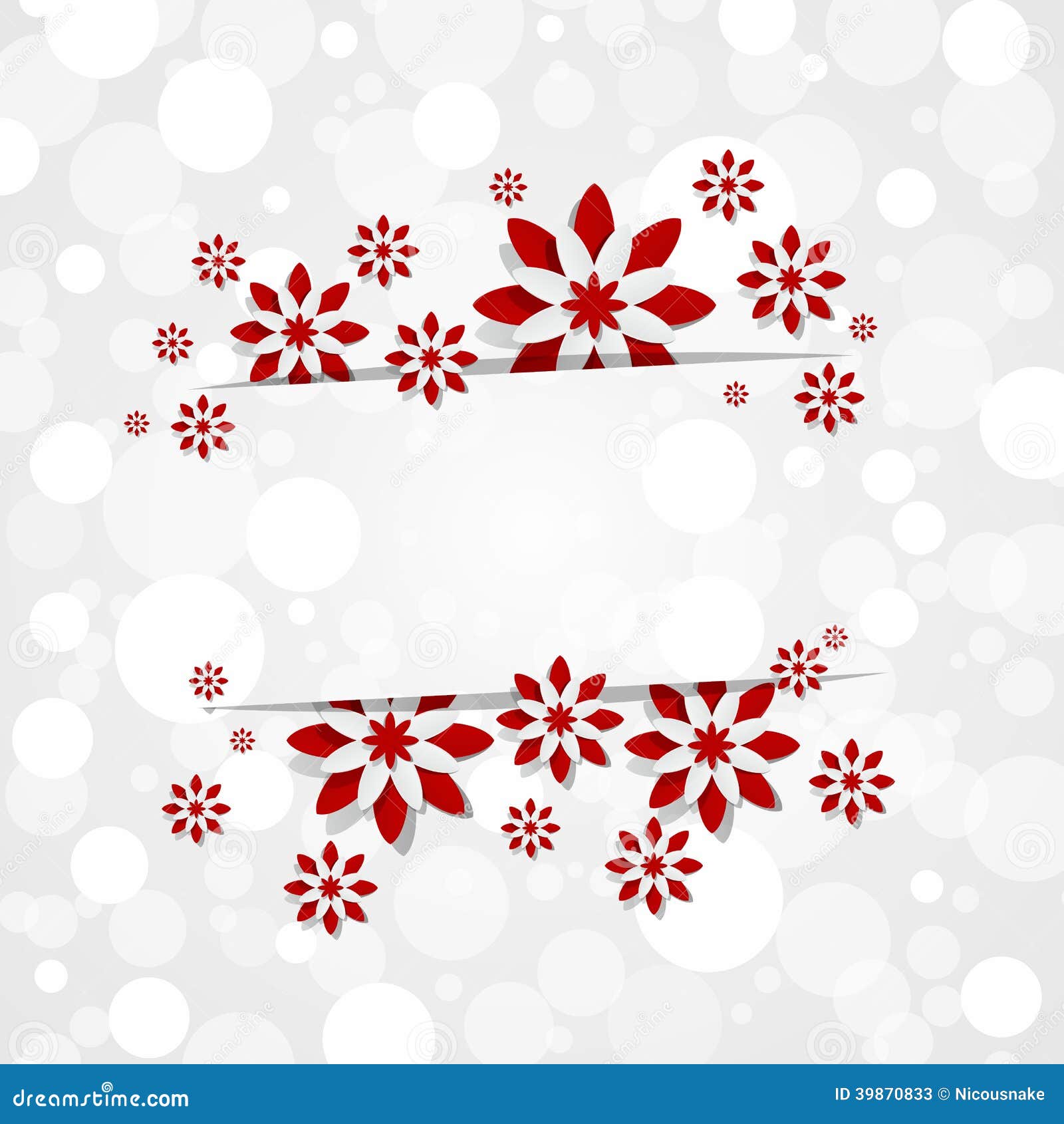 Decorative Red Flowers stock vector. Illustration of curl - 39870833