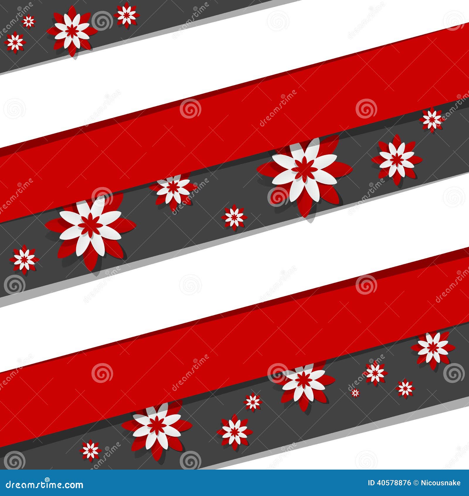 Decorative Red Flowers stock vector. Illustration of decoration - 40578876