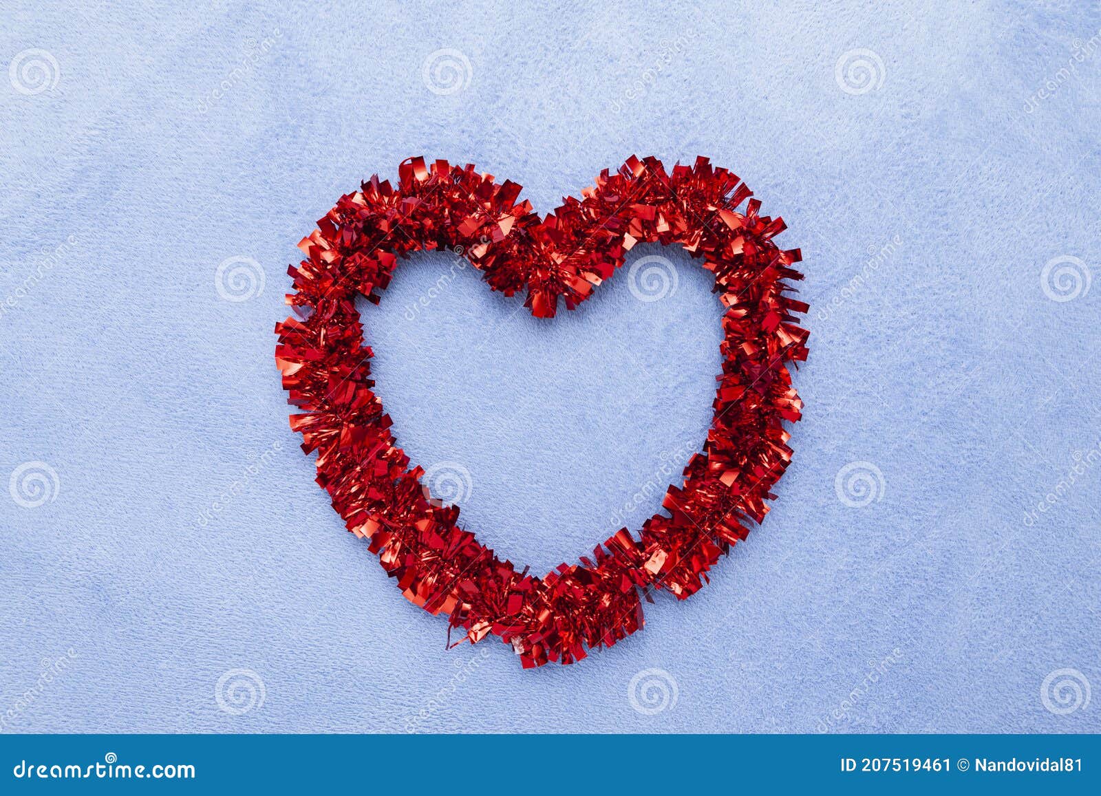 Decorative Red Heart on a Light Blue Winter Sheet Stock Image - Image ...