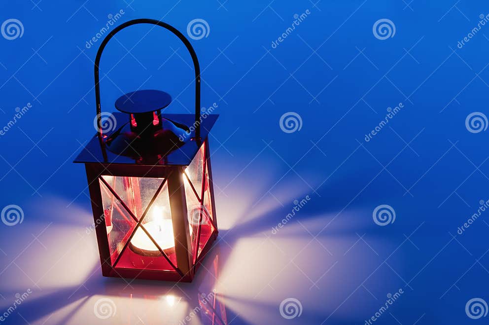 Decorative Red Metal Lantern Stock Photo - Image of night, latern: 28013388