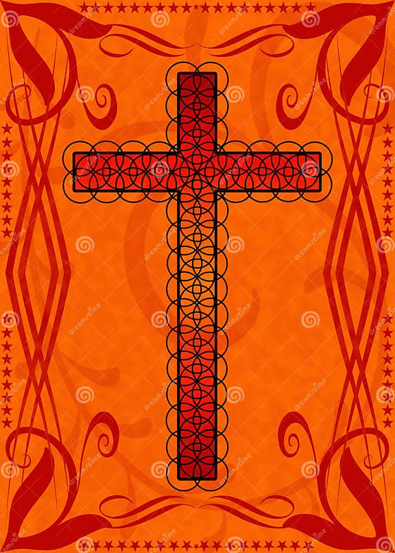 Decorative Red Religious Cross Stock Illustration - Illustration of ...