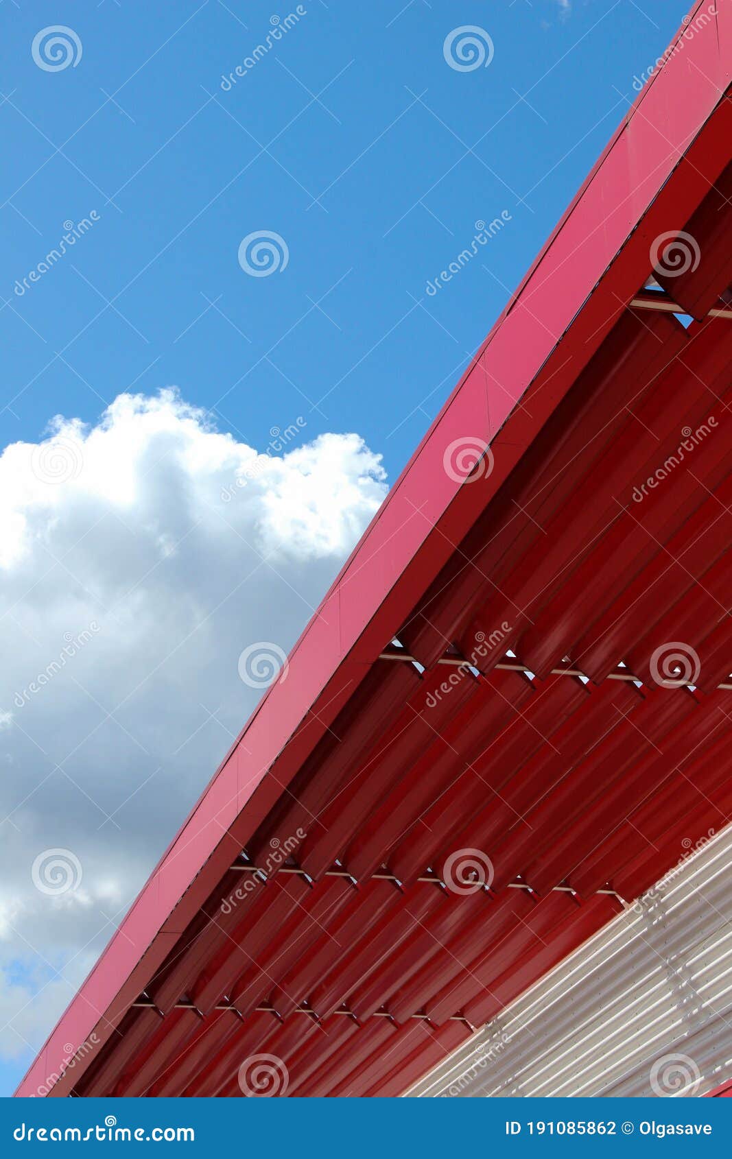 Decorative Red Steel Construction. the Metal Framework at the Roof of ...