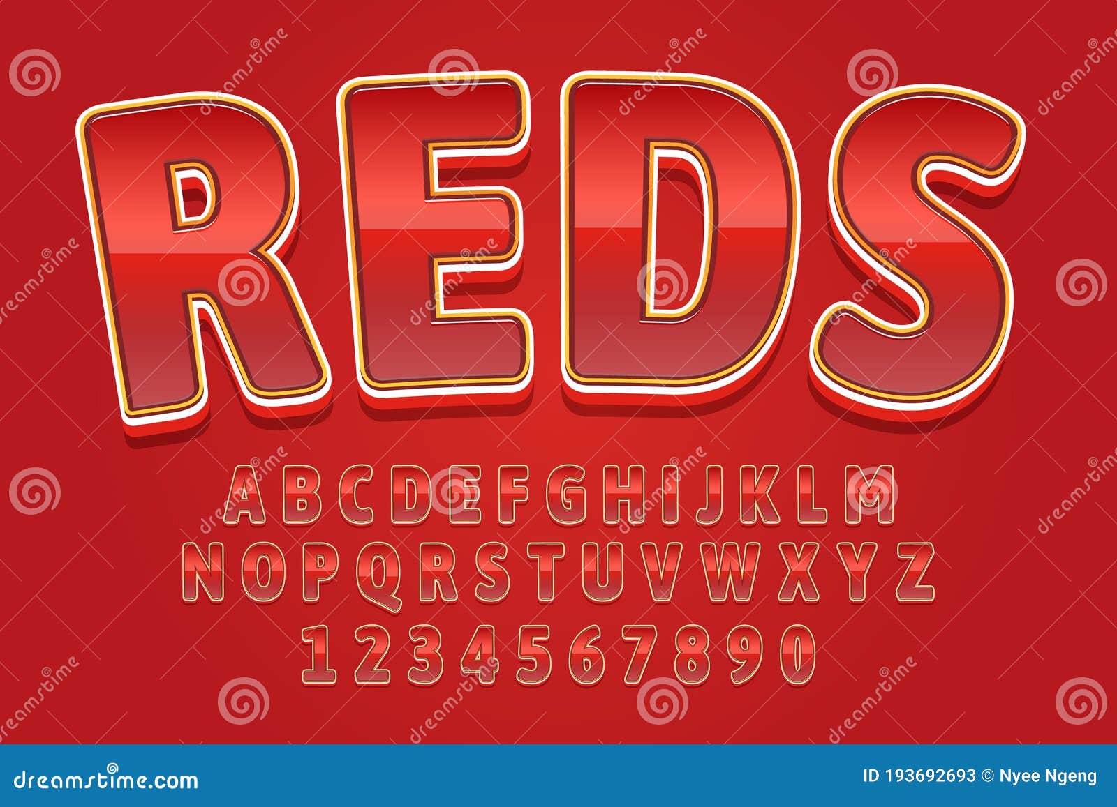 Decorative Reds Font and Alphabet Vector Stock Vector - Illustration of ...