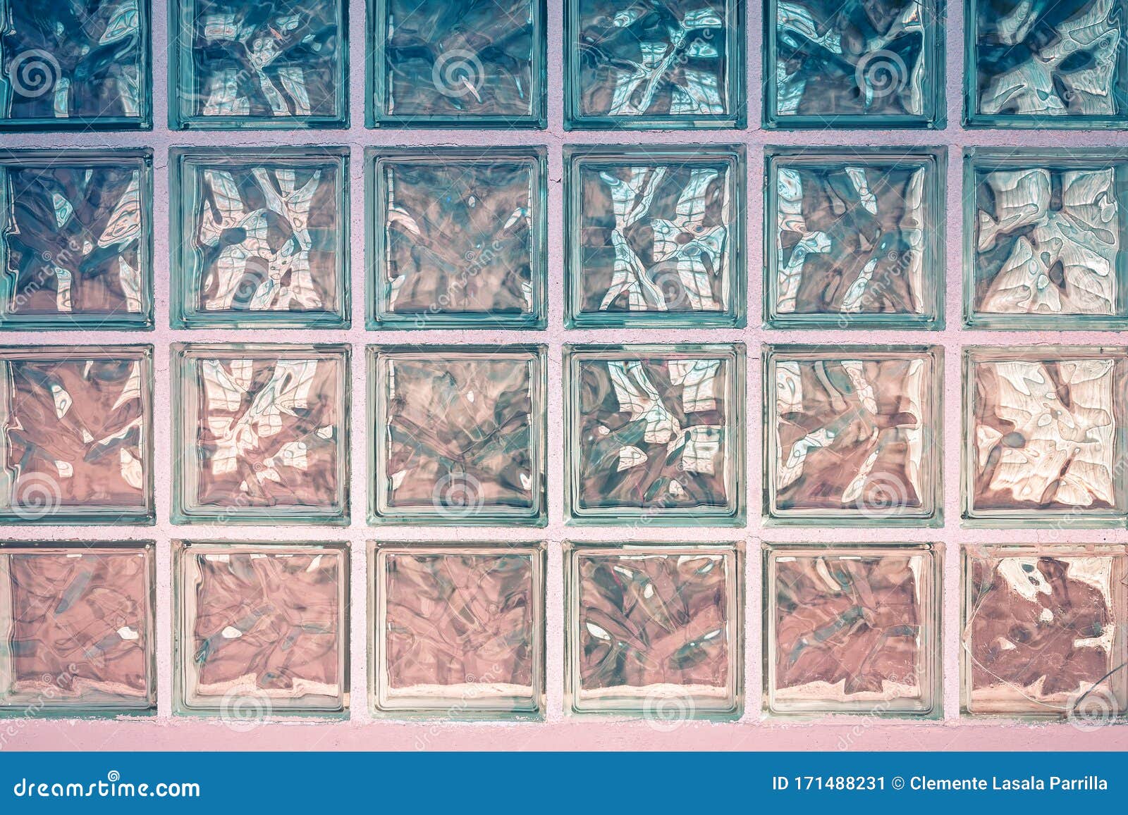Decorative Reflections on Glass Blocks. Pattern Background Stock Image ...