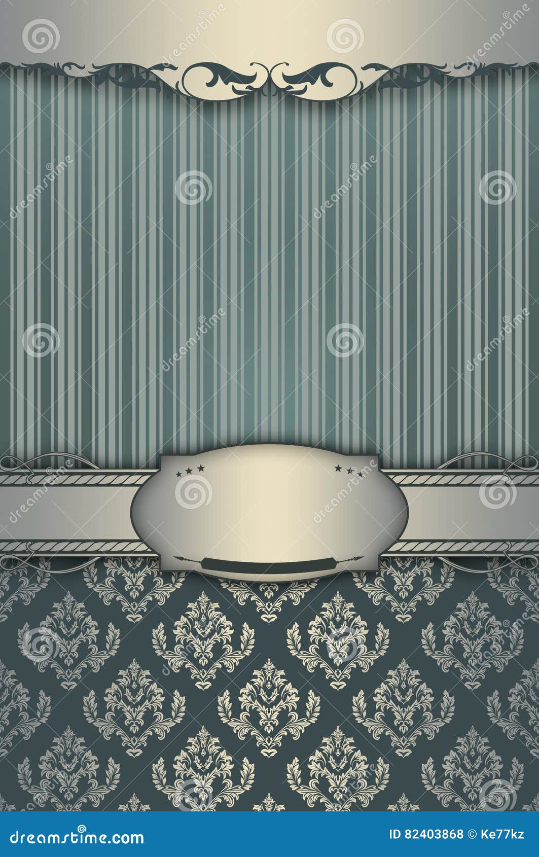 Decorative Retro Background with Vintage Patterns and Frame. Stock ...