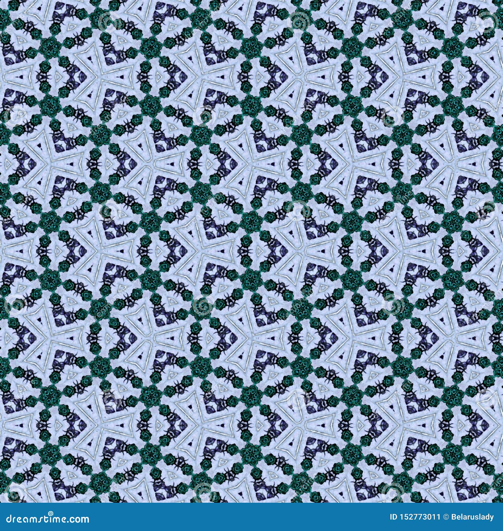 Decorative Retro Border Continuous Pattern in Blue Hexagonal Elements ...