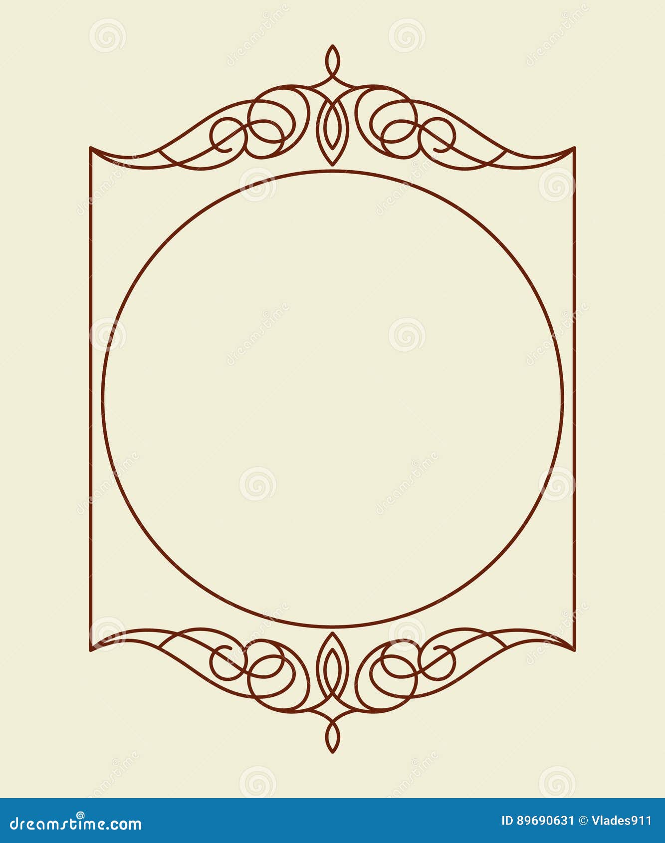 Decorative Retro Frames . Brown . Vector Illustration. Stock Vector ...