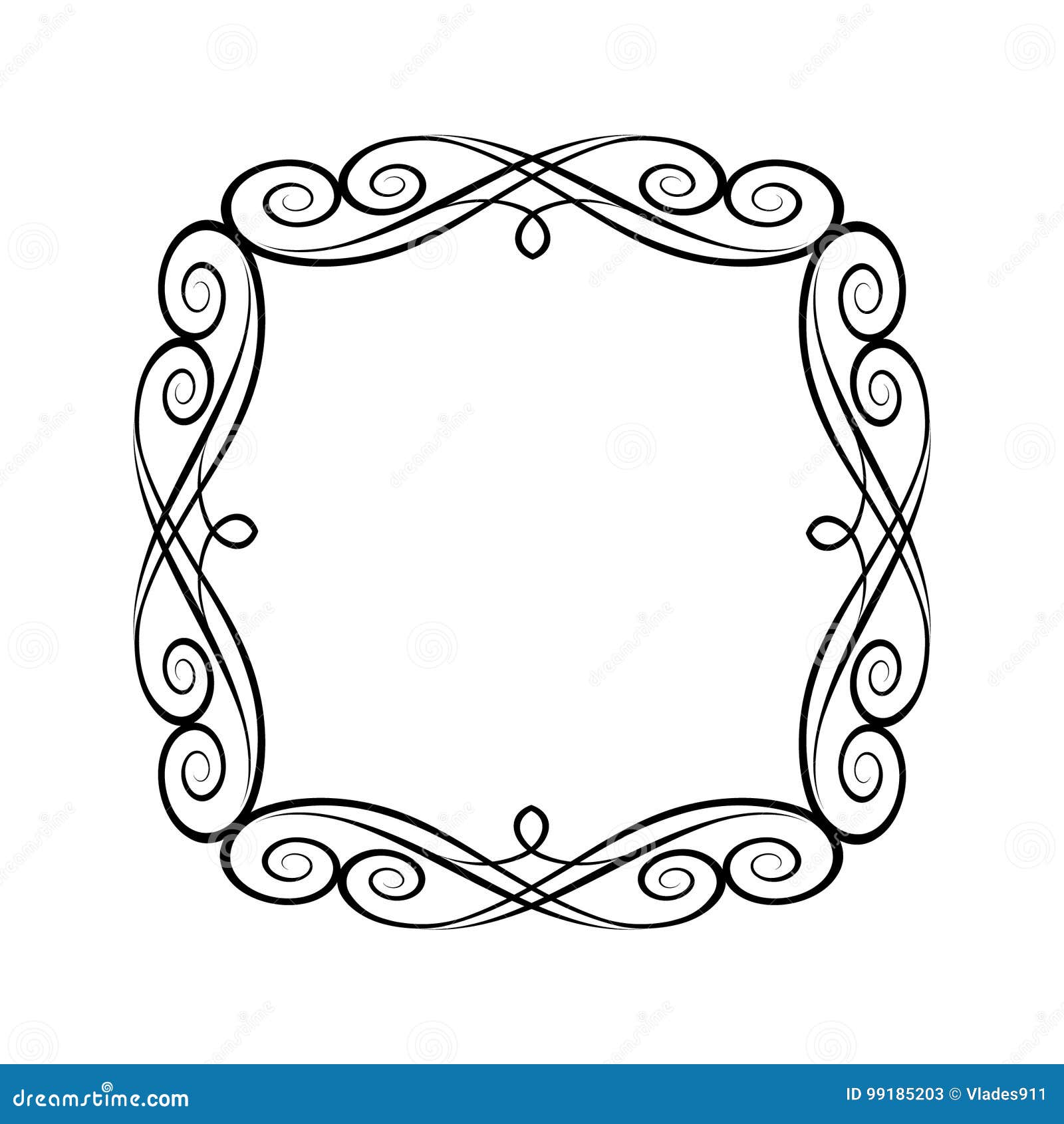 Decorative Retro Frames .Vector Illustration. Black , White. Stock ...