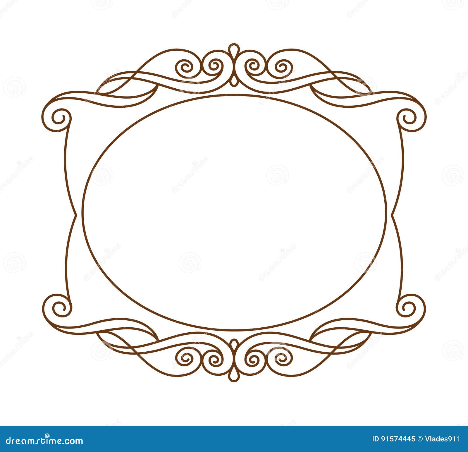 Decorative Retro Frames .Vector Illustration. Brown . Stock Vector ...
