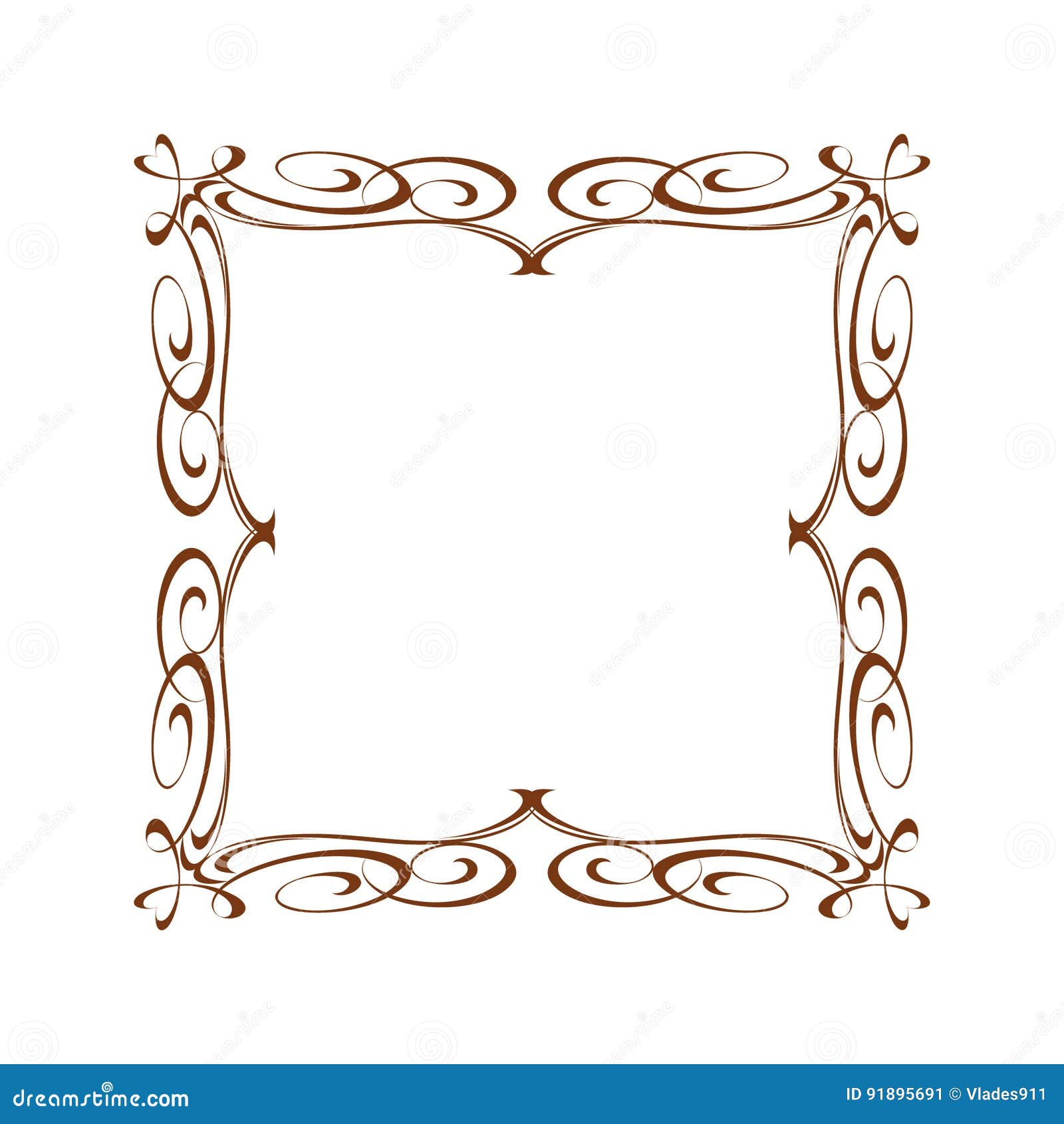 Decorative Retro Frames .Vector Illustration. Brown . Stock Vector ...