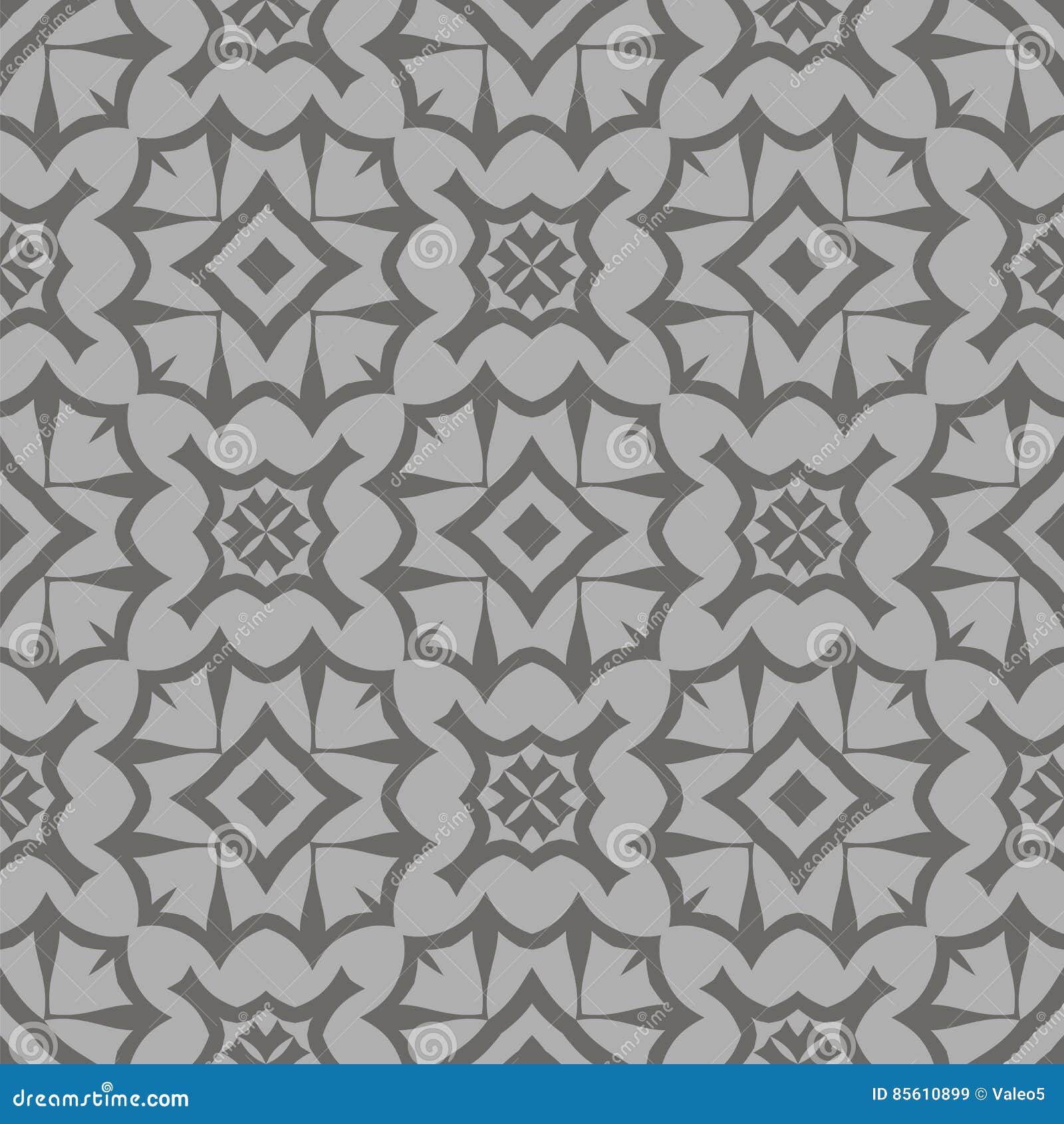 Decorative Retro Grey Seamless Pattern Stock Vector - Illustration of ...
