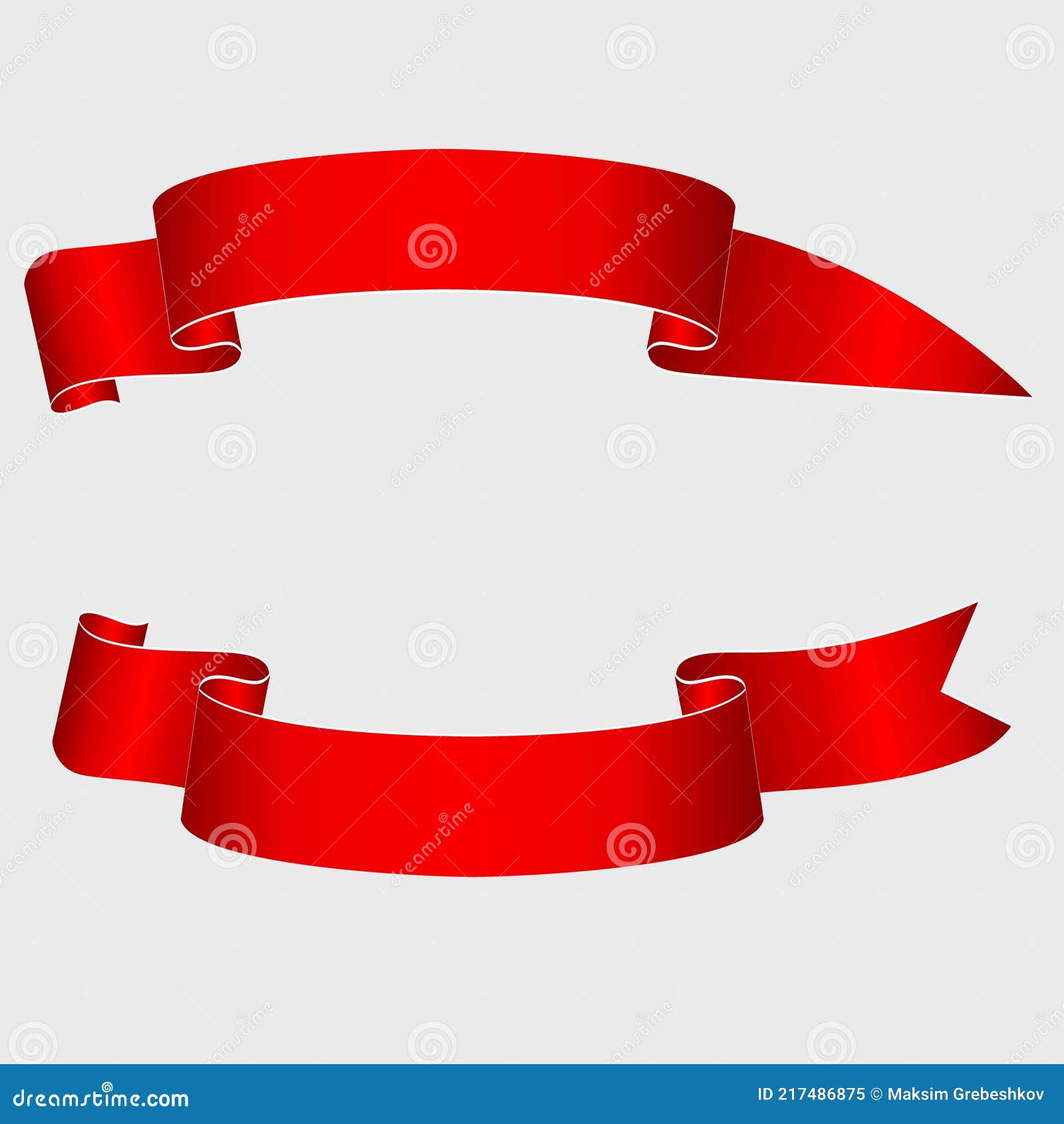 Decorative Ribbon Banner Isolated on White for Your Design Stock Vector ...