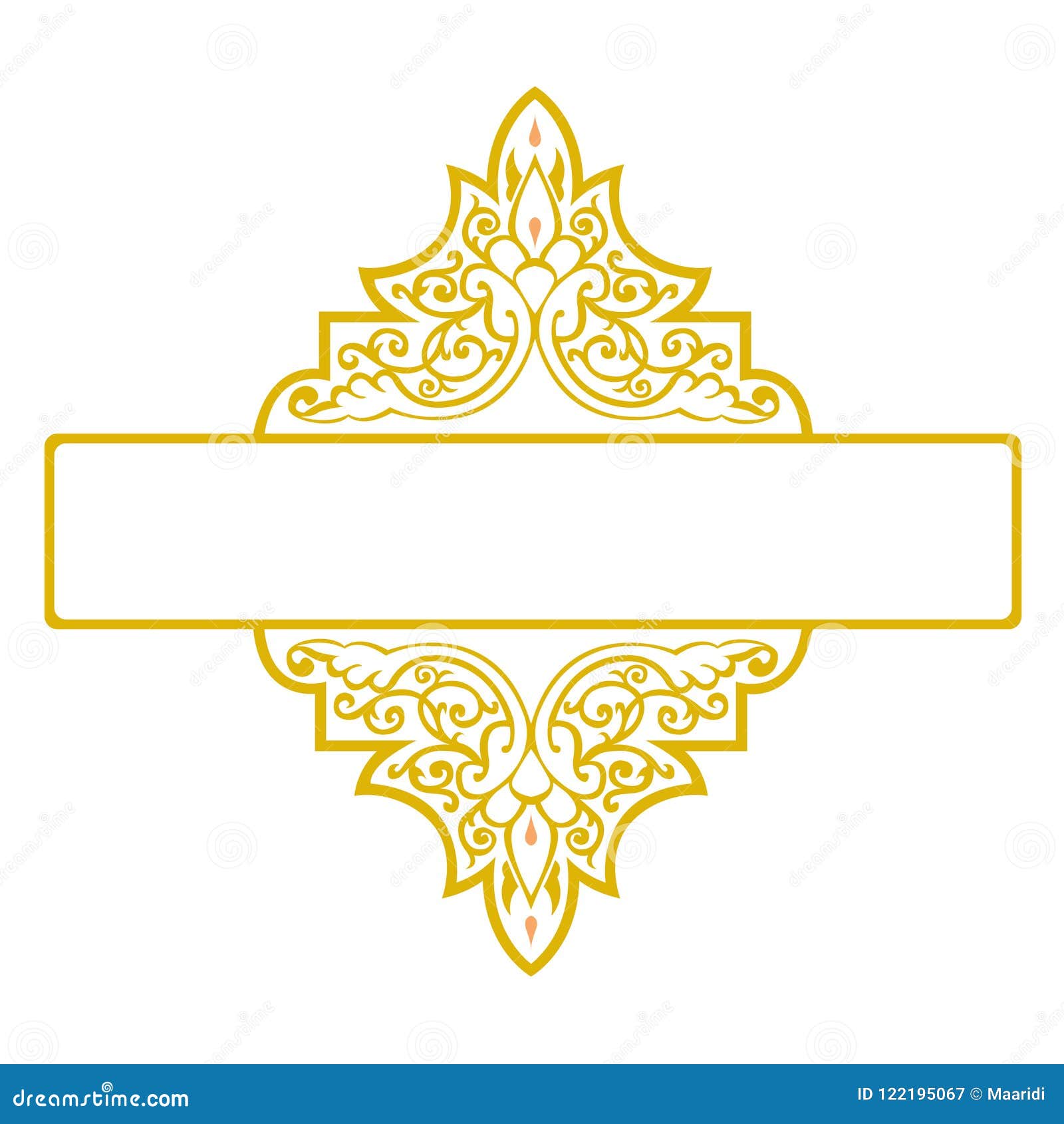 Decorative Ribbon Border Frame Stock Vector - Illustration of blank ...