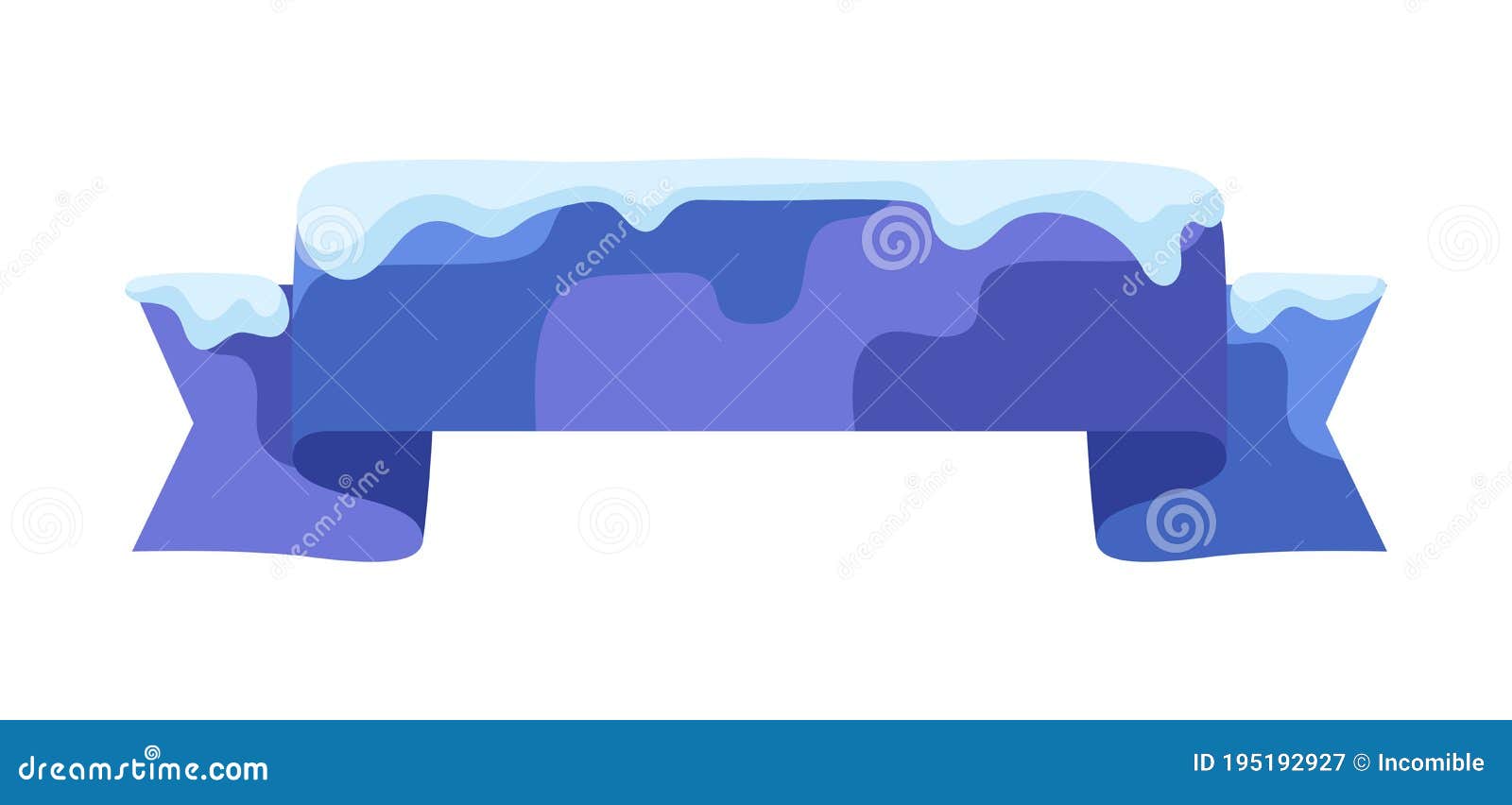 Decorative Ribbon with Snow. Stock Vector - Illustration of placard ...