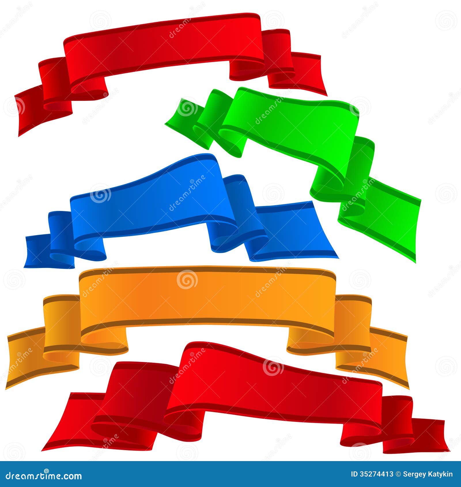 Decorative ribbon. stock vector. Illustration of card - 35274413