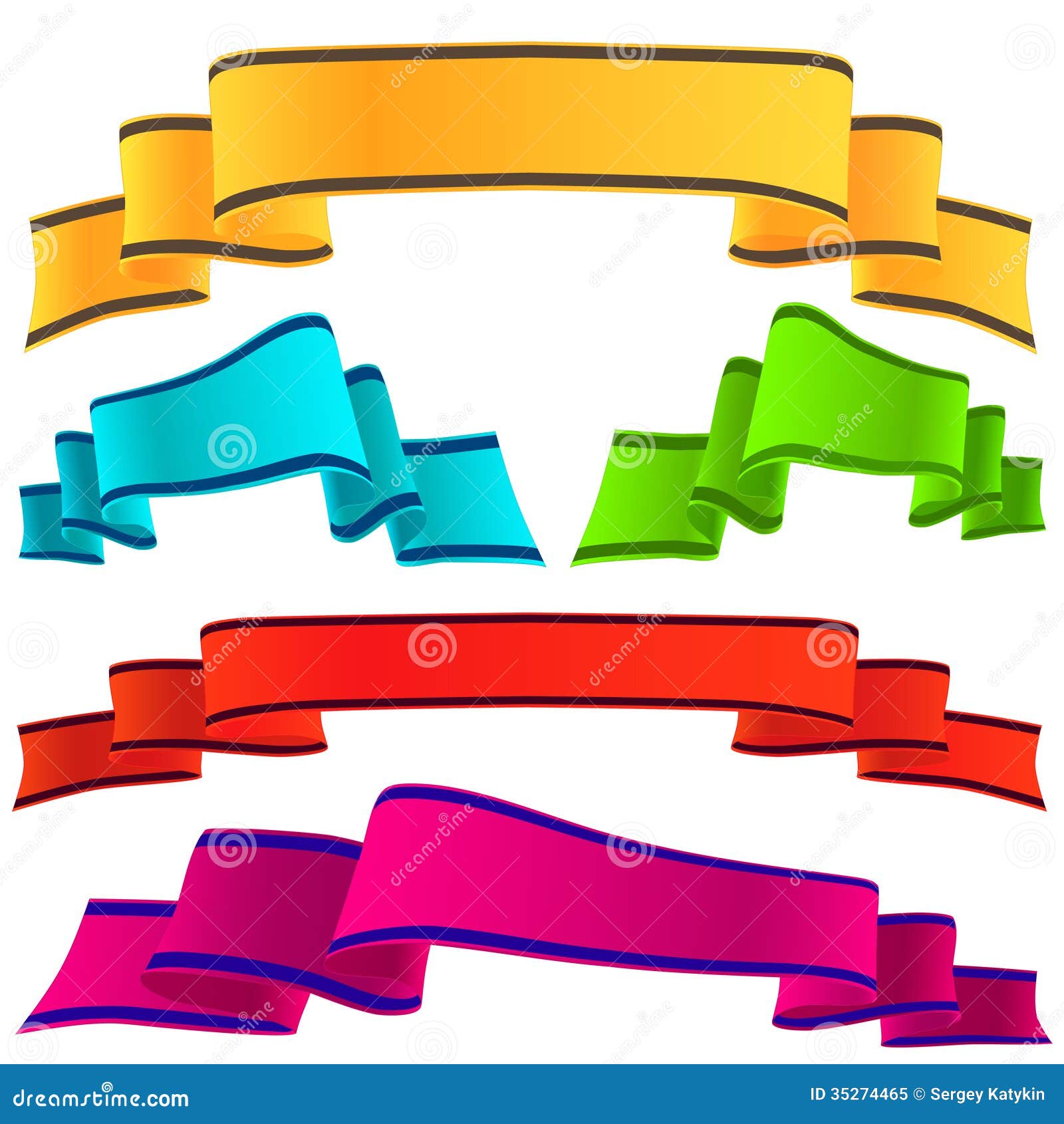 Decorative ribbon. stock vector. Illustration of curved - 35274465