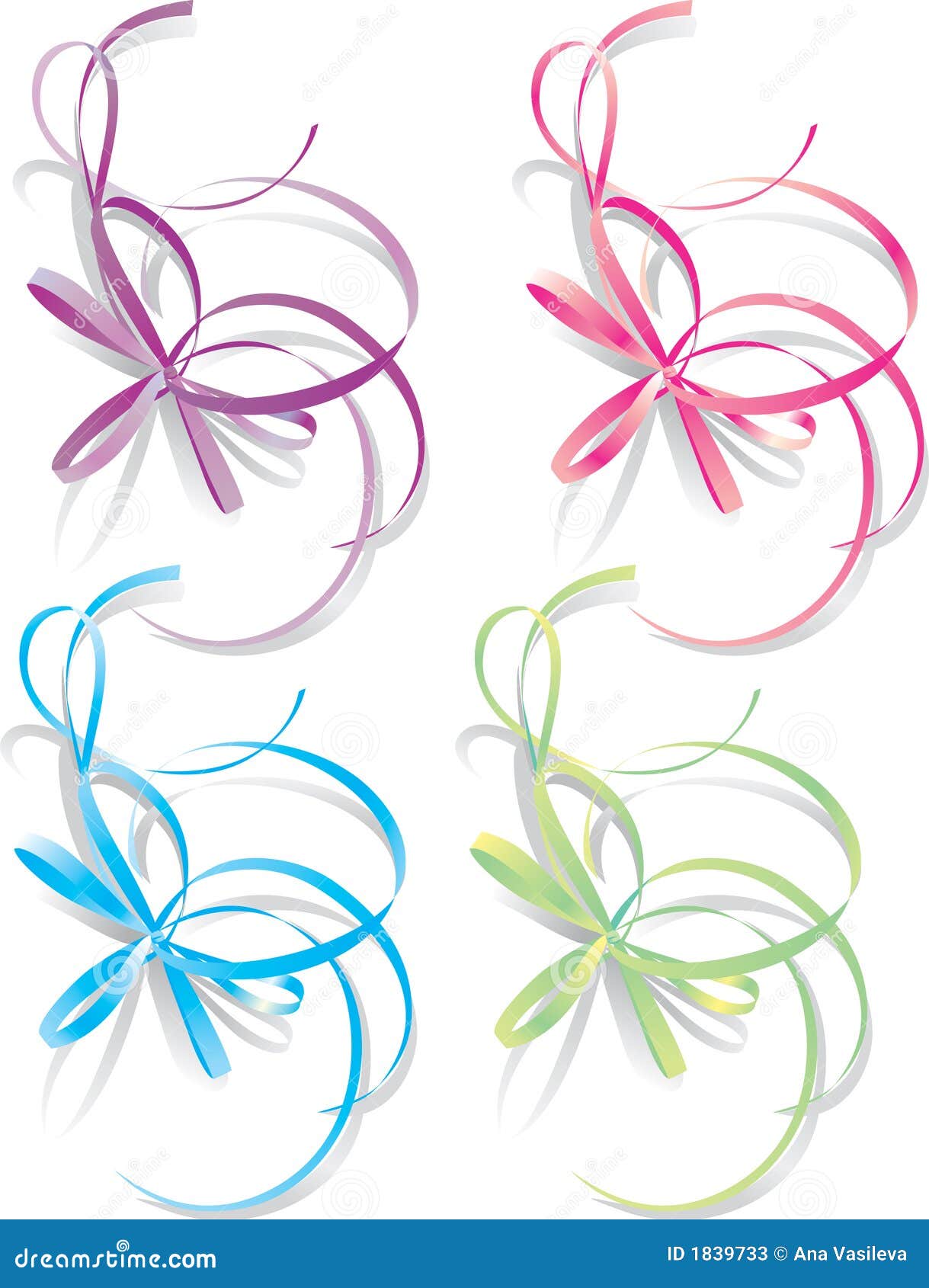 Decorative ribbons, vector stock vector. Illustration of ribbon - 1839733