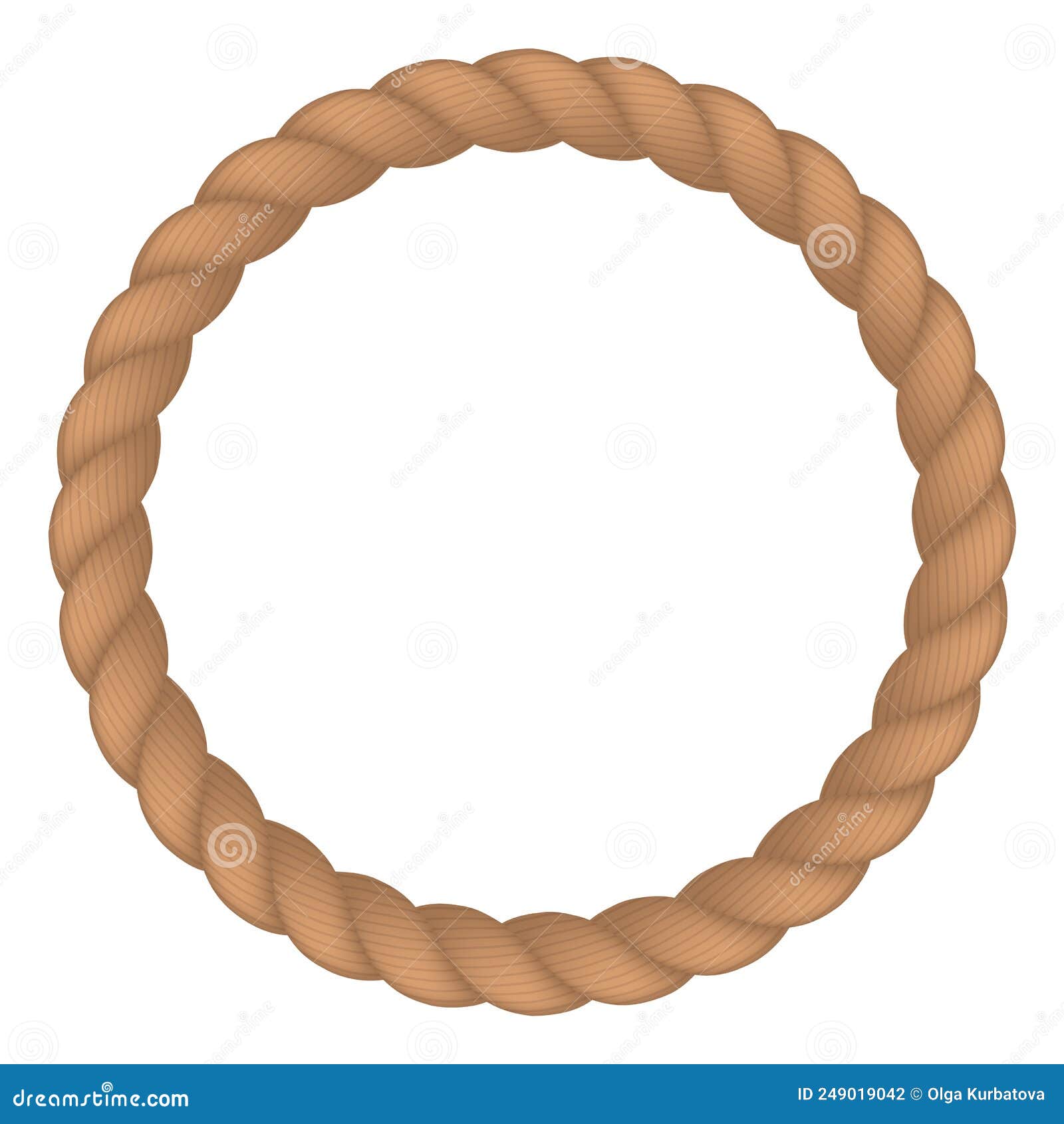 Decorative Rope Frame. Cord Circle. Jute Round Border Vector ...