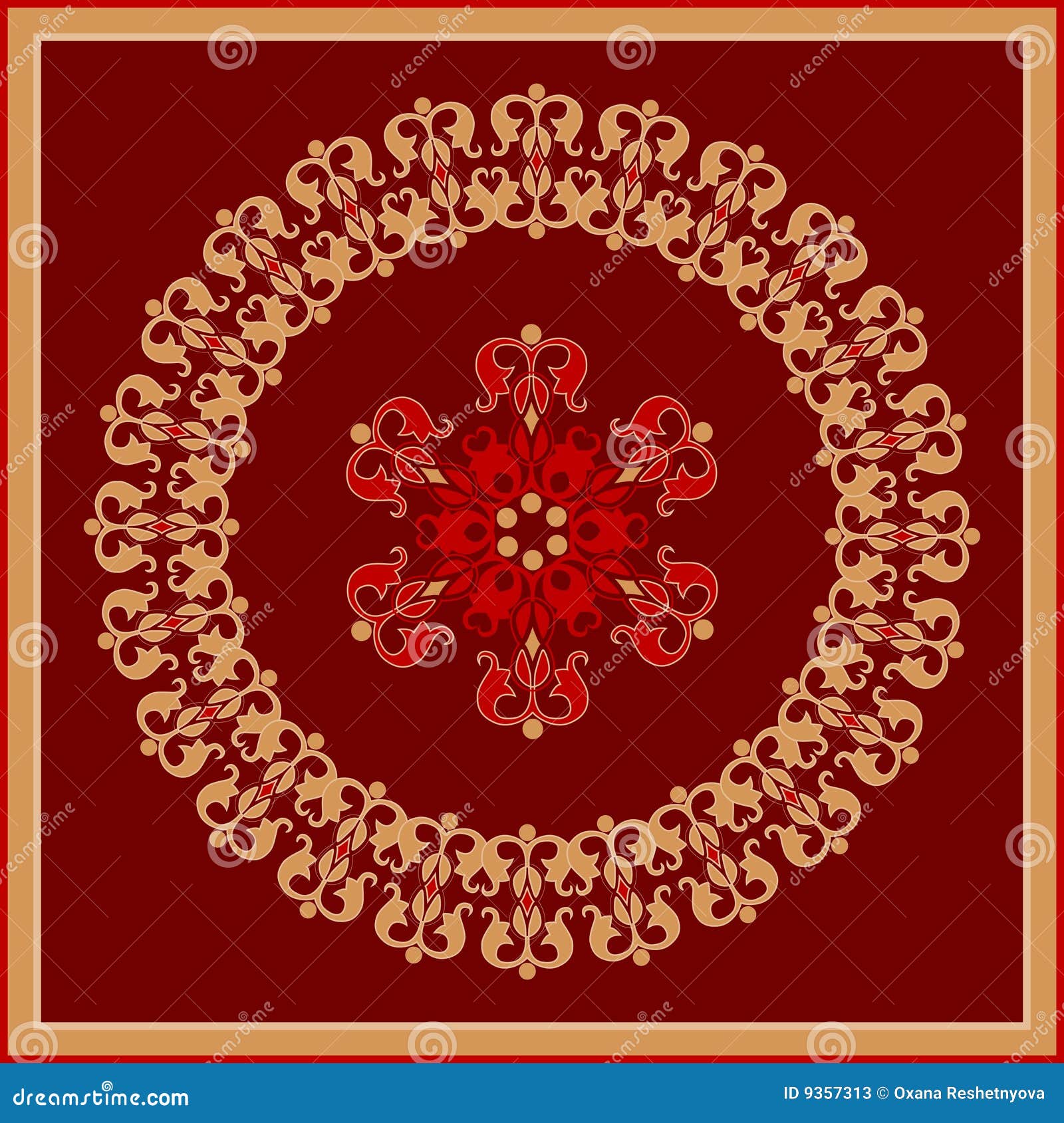 Decorative rosette stock vector. Illustration of handmade - 9357313