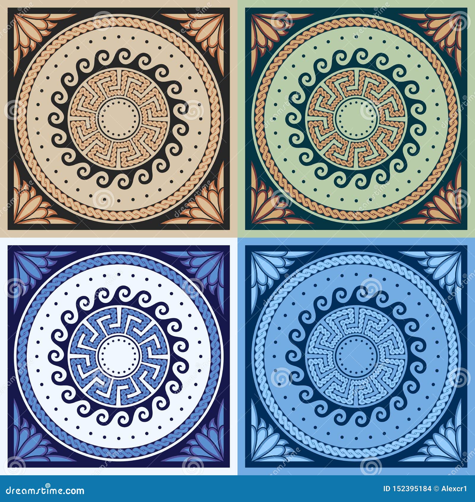 Decorative Rosettes of Different Colors Stock Vector - Illustration of ...