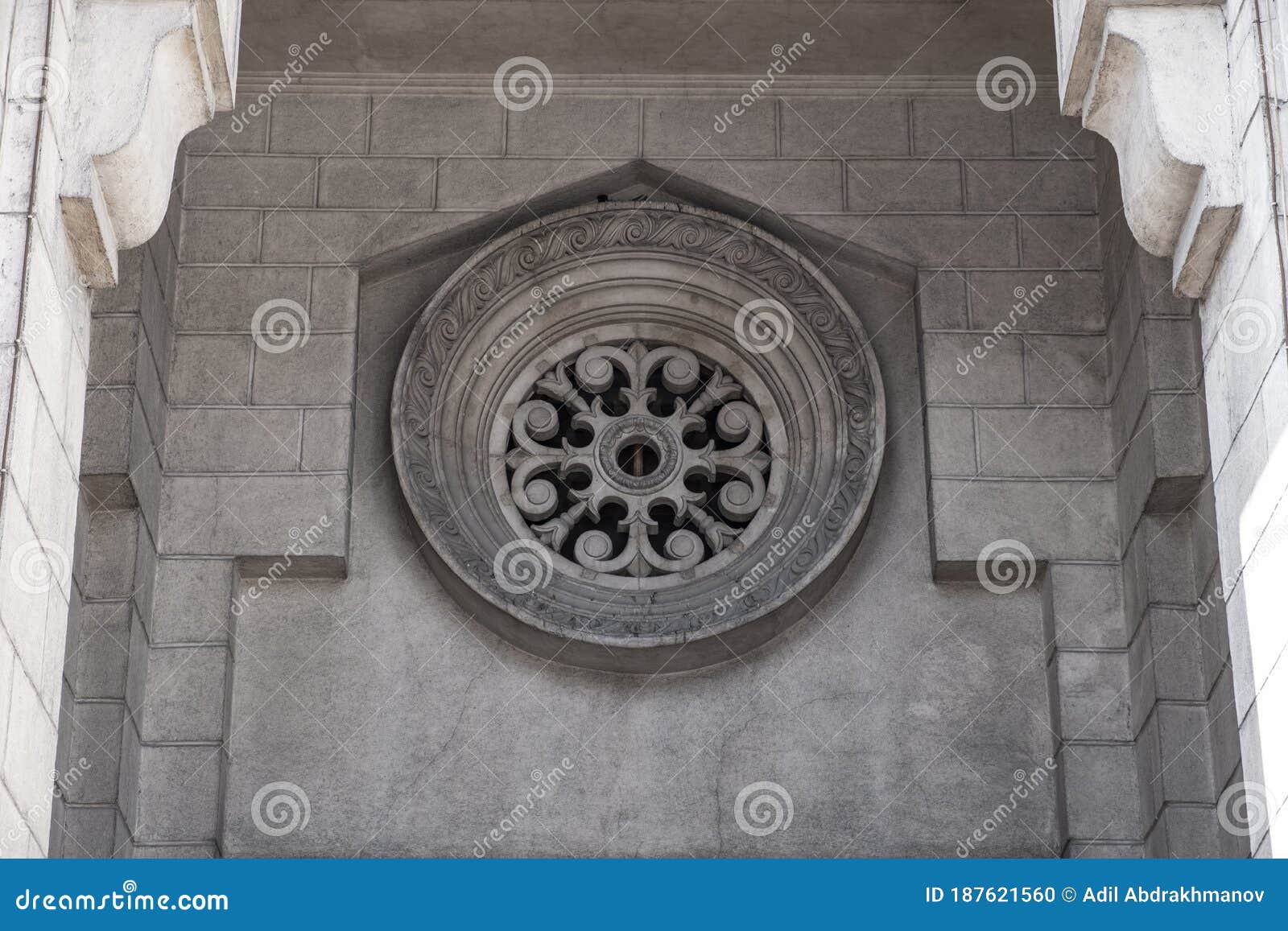 Decorative Round Element of Facade Building. Stock Photo - Image of ...
