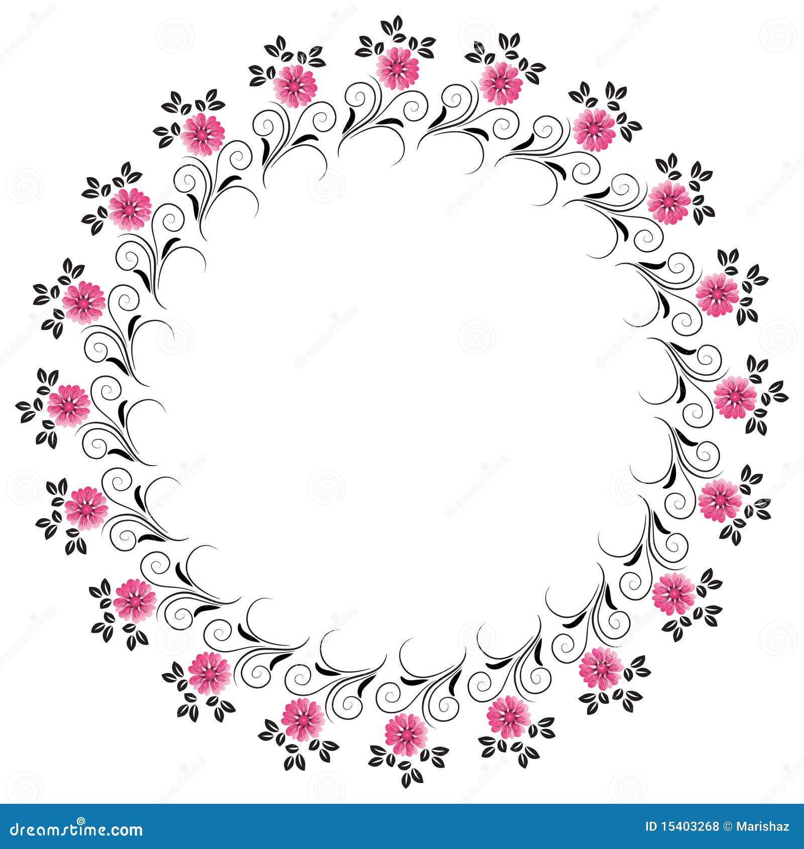 Decorative round frame stock vector. Illustration of texture - 15403268