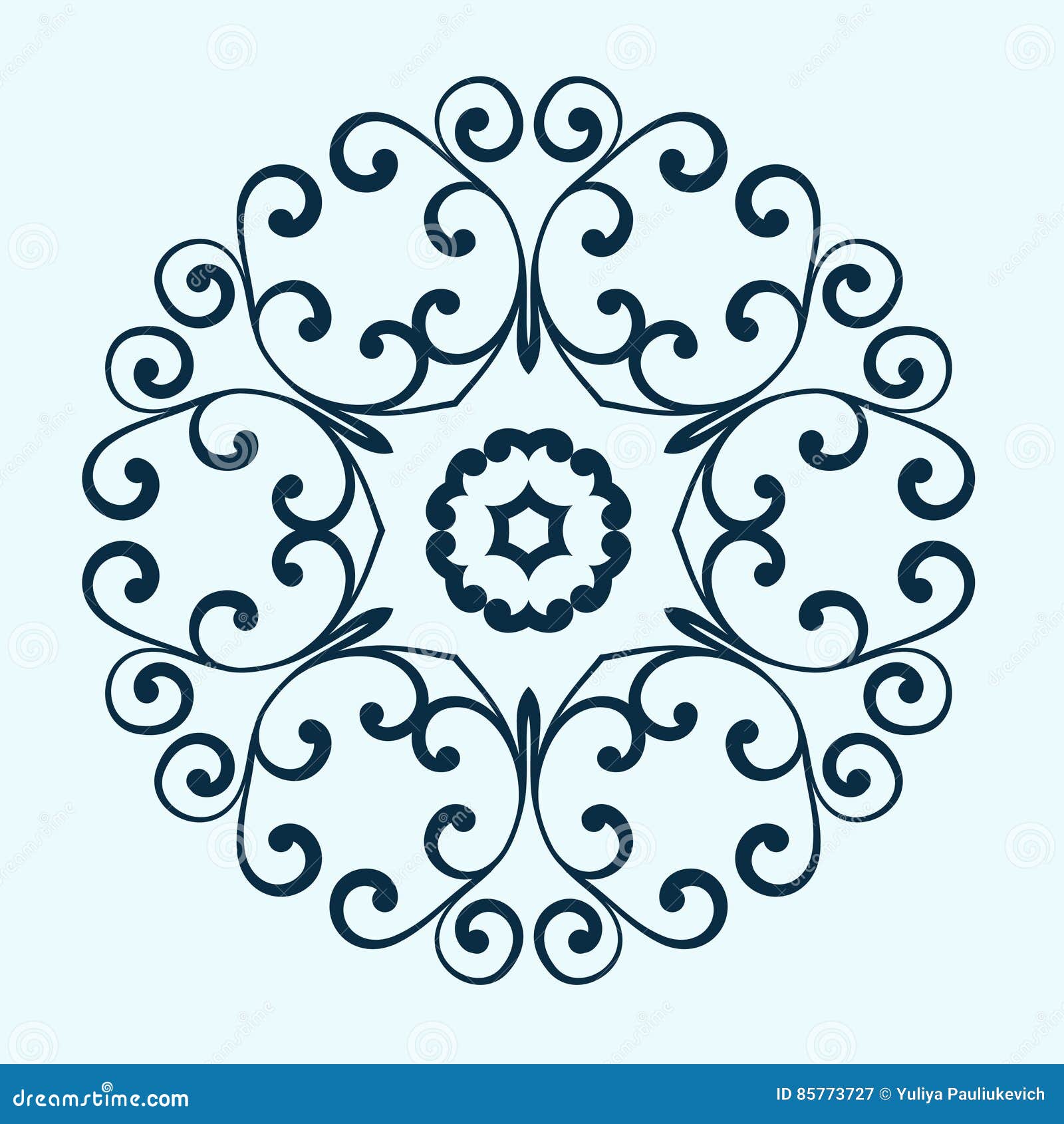 Decorative Round Frame. Abstract Floral Ornament Stock Illustration ...