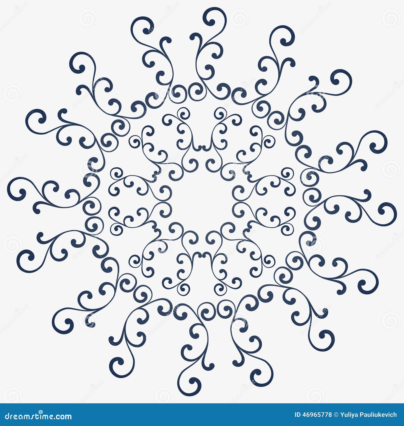 Decorative Round Frame. Abstract Vector Floral Stock Vector ...